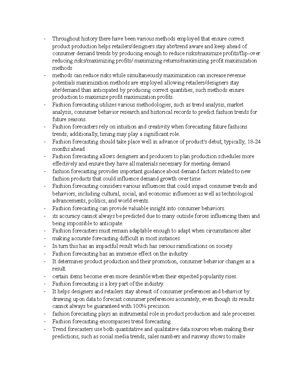 FTT 110 Notes 10 - global textile and fashion industry; an overview of ...