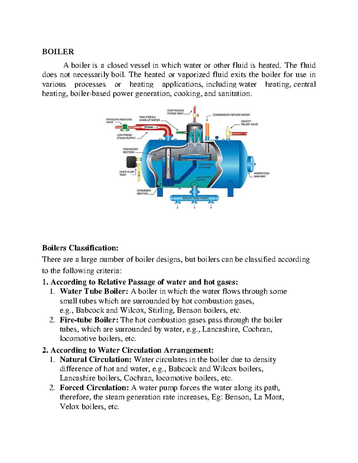 Boiler and its detailed classification with its various types explained ...