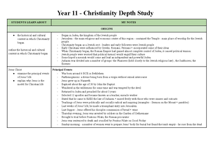 Christianity Notes Final - Depth study 3: Christianity Significant ...