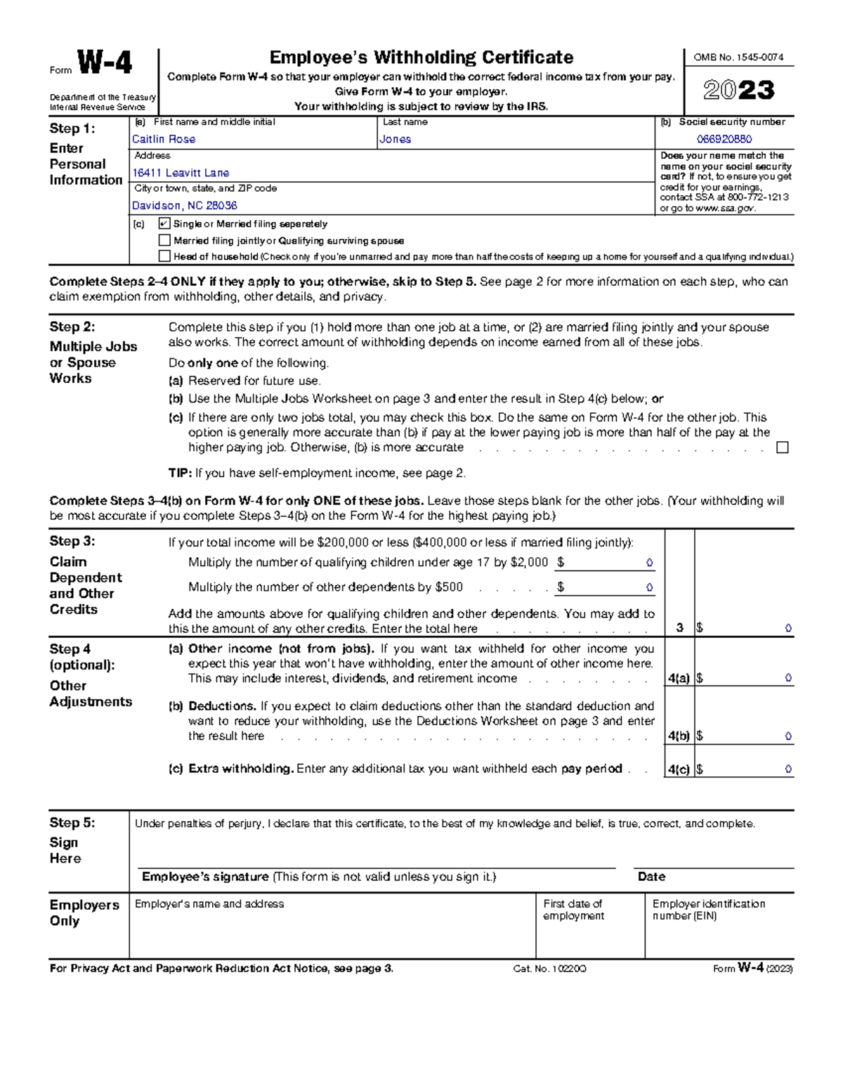 2023 Form W 4 ES And PY 211 DATA Form W Department Of The Treasury