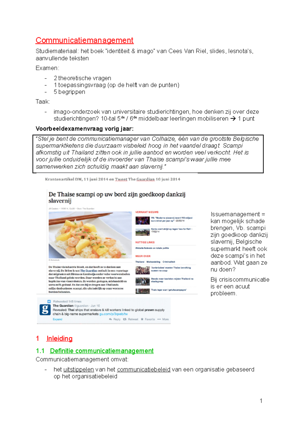 Samenvatting Identiteit en Imago - Communicatiemanagement ...