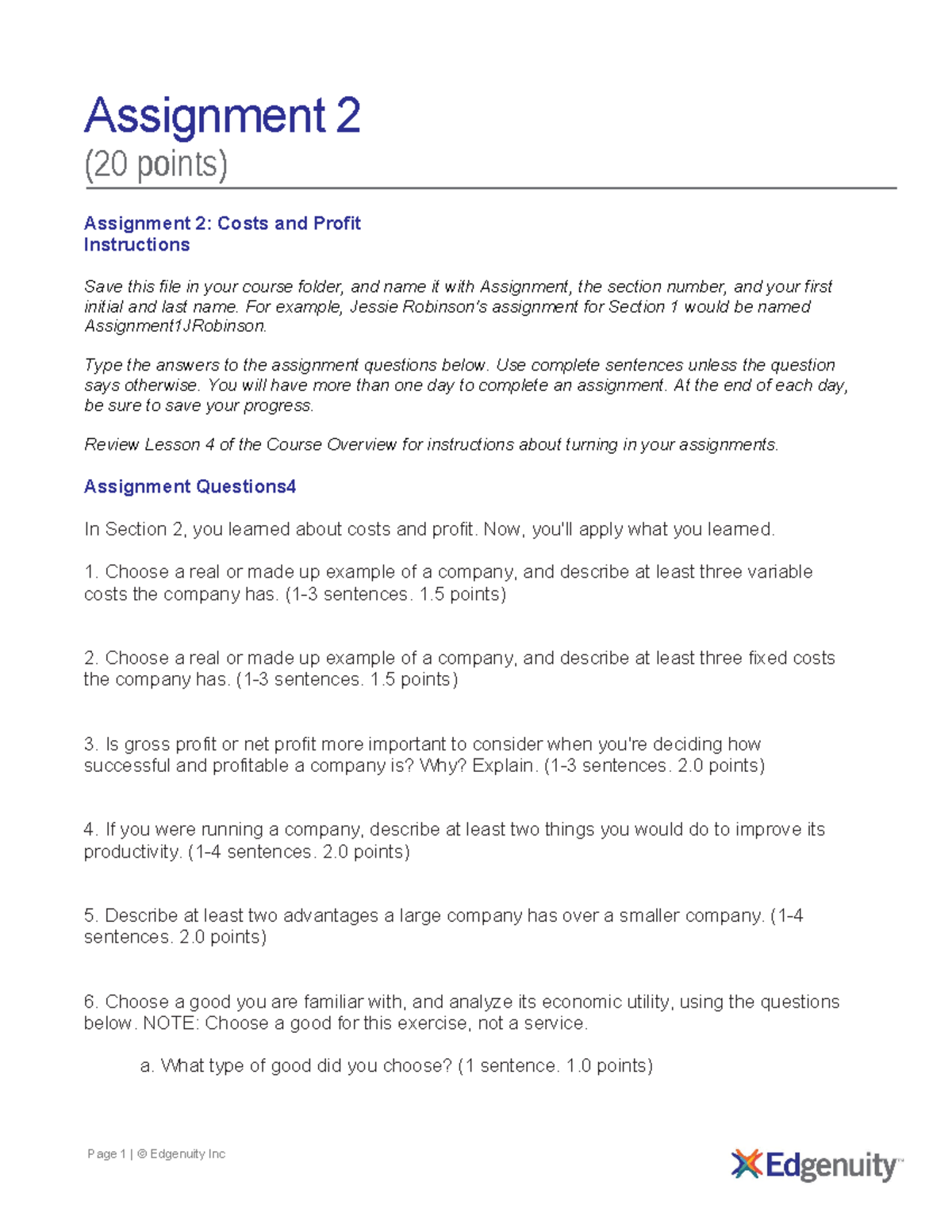 Assignment 2 - EL5732 - answer - Page 1 | © Edgenuity Inc Assignment 2 ...