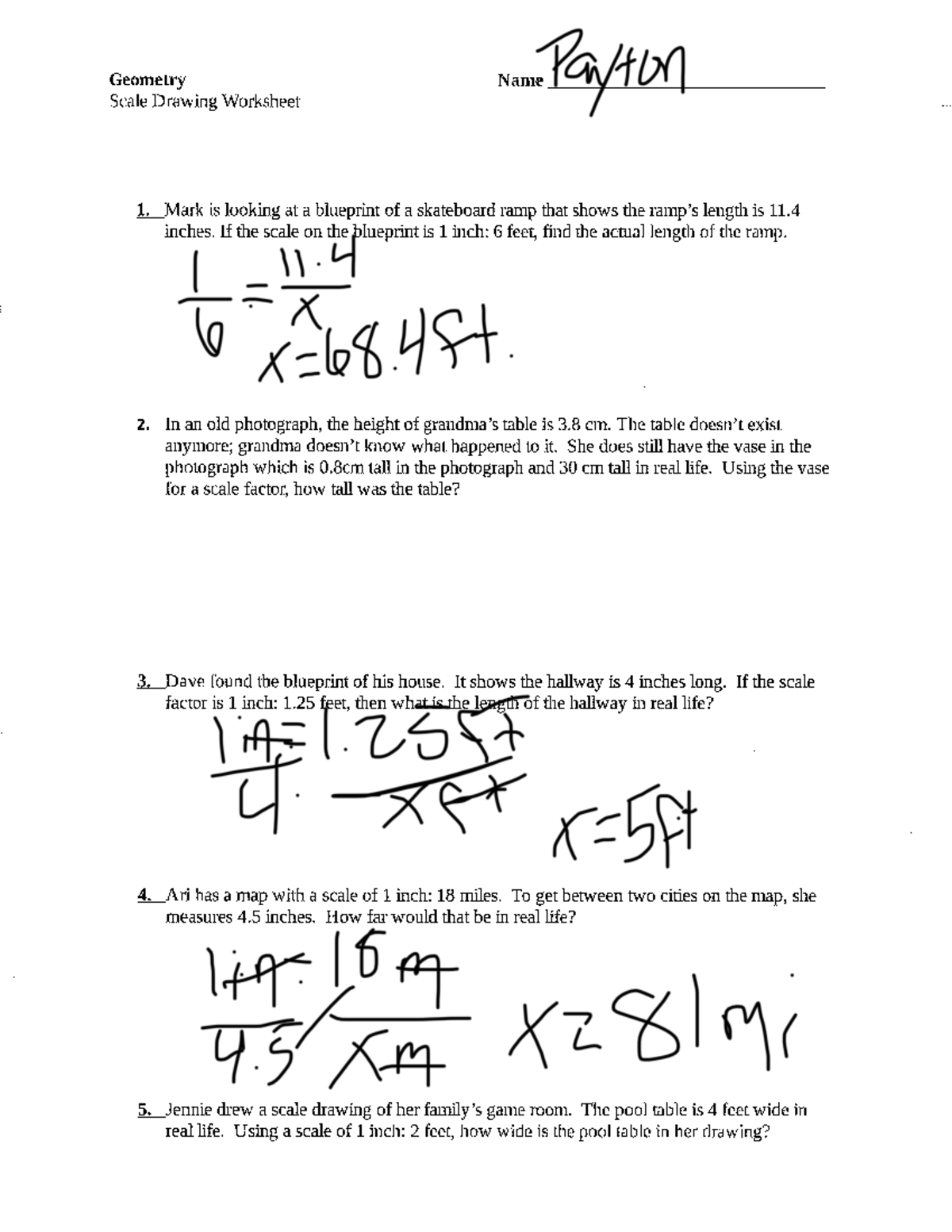 Scale Drawing Worksheet - Studocu
