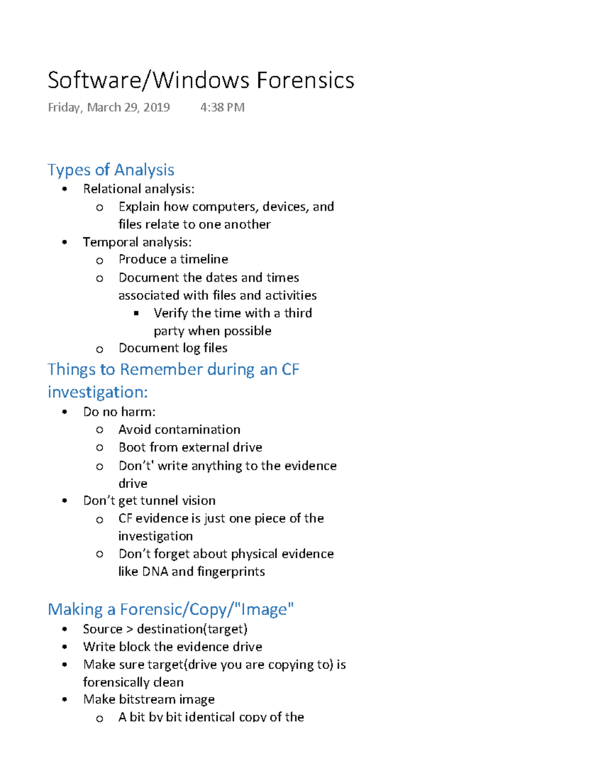 Software Windows Forensics - Types of Analysis Relational analysis: Explain how computers ...