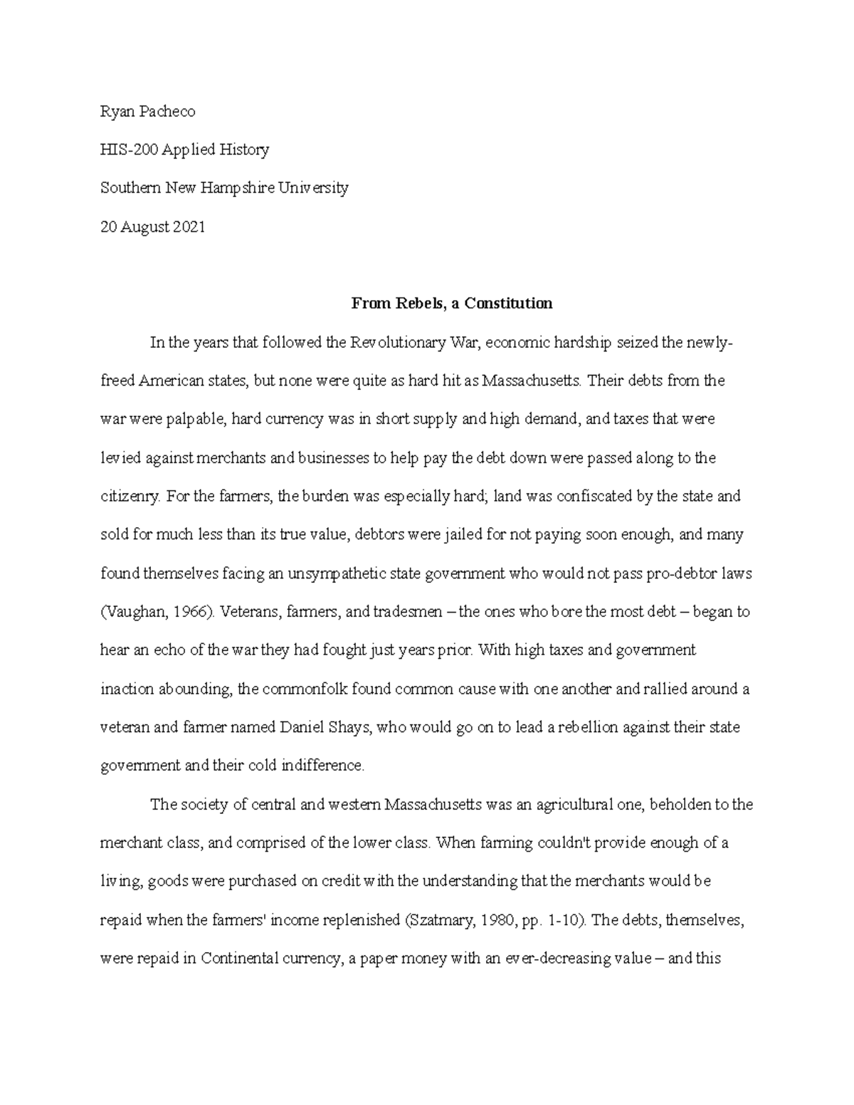 8-3 Project Two Historical Analysis Essay - Ryan Pacheco HIS-200 ...