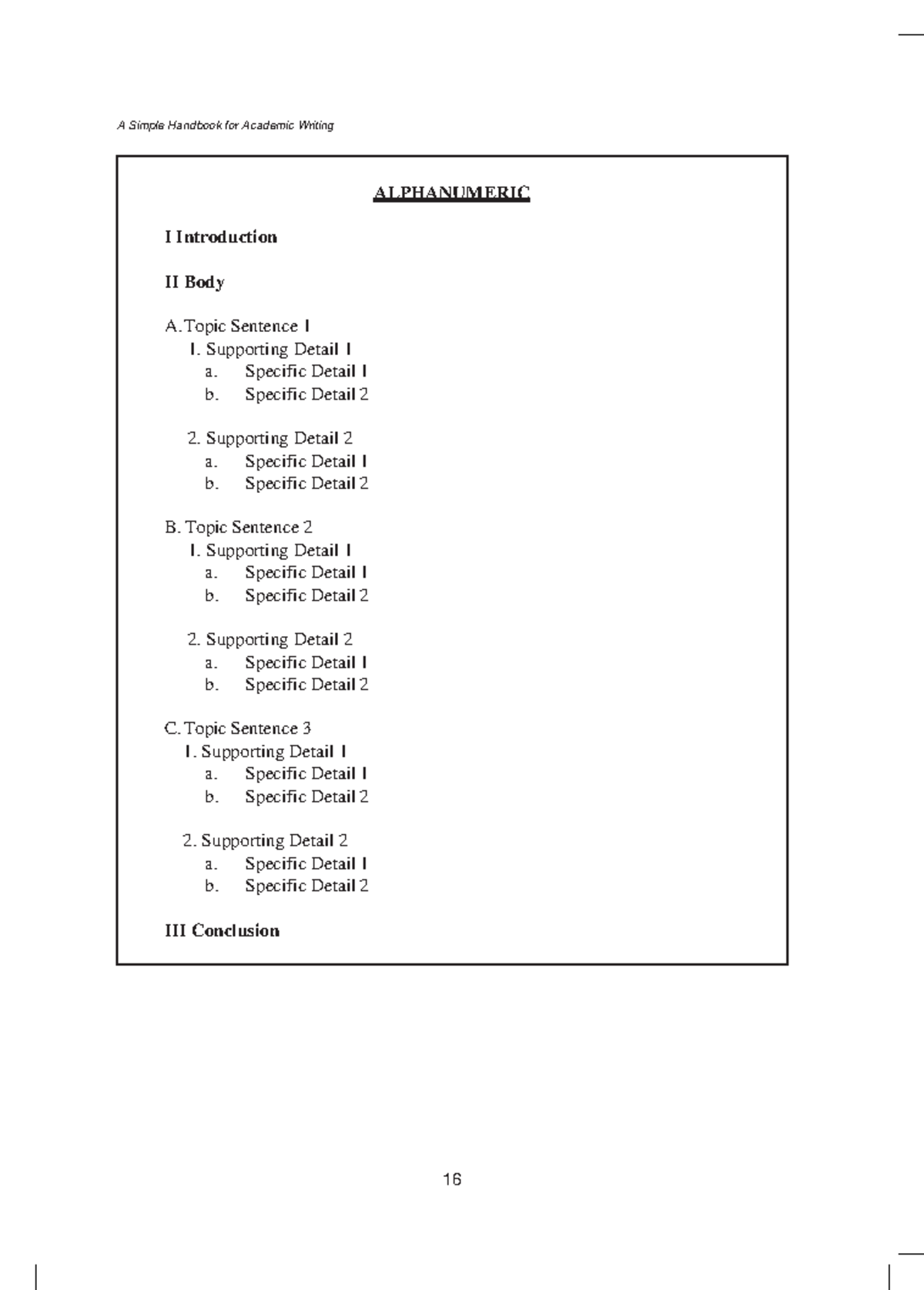 Sample Outline Textbook Edited - A Simple Handbook for Academic Writing ...