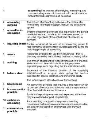 Accounting notes 1 - accountitem in the account a record summarizing ...