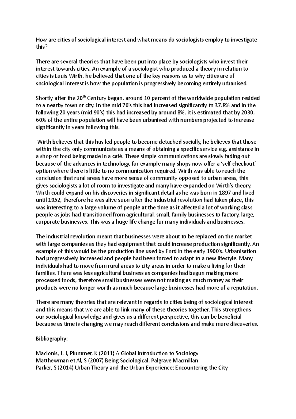 How are cities of sociological interest and what means do sociologists ...