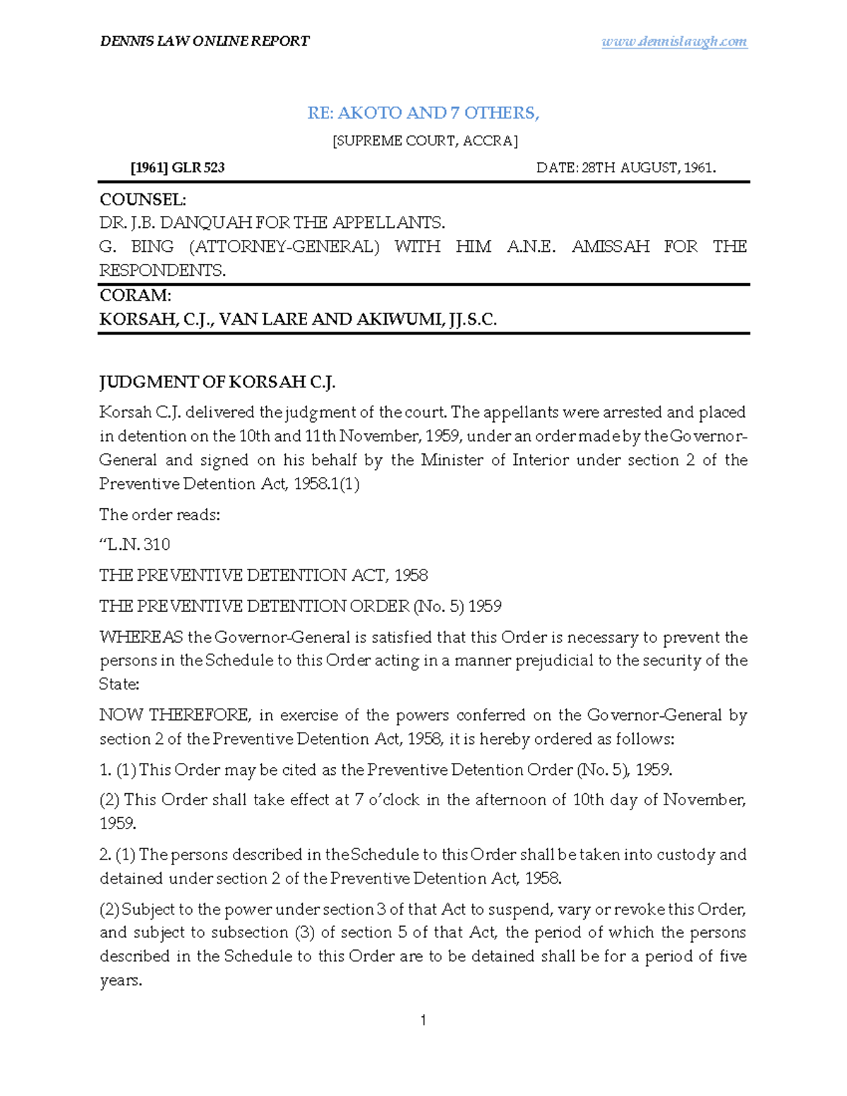 RE Akoto AND 7 Others - briefs - RE: AKOTO AND 7 OTHERS, [SUPREME COURT ...