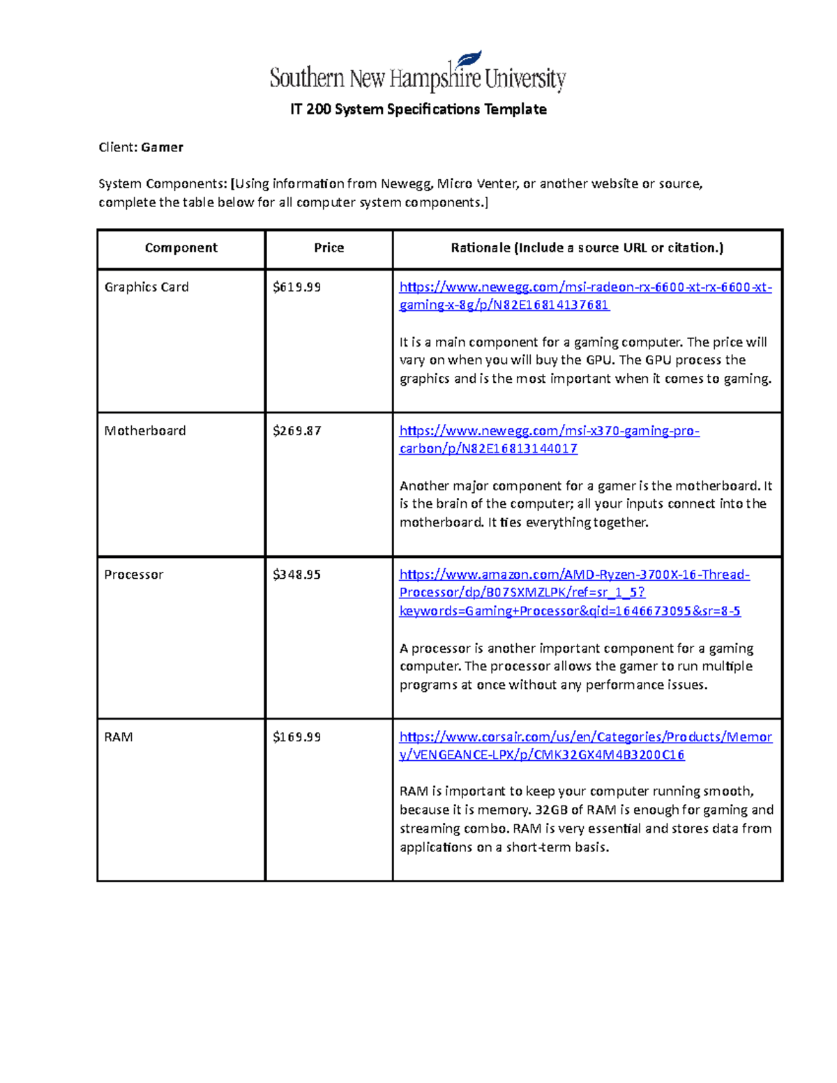 2-1 Activity- Constructing a Computer System - IT 200 System ...