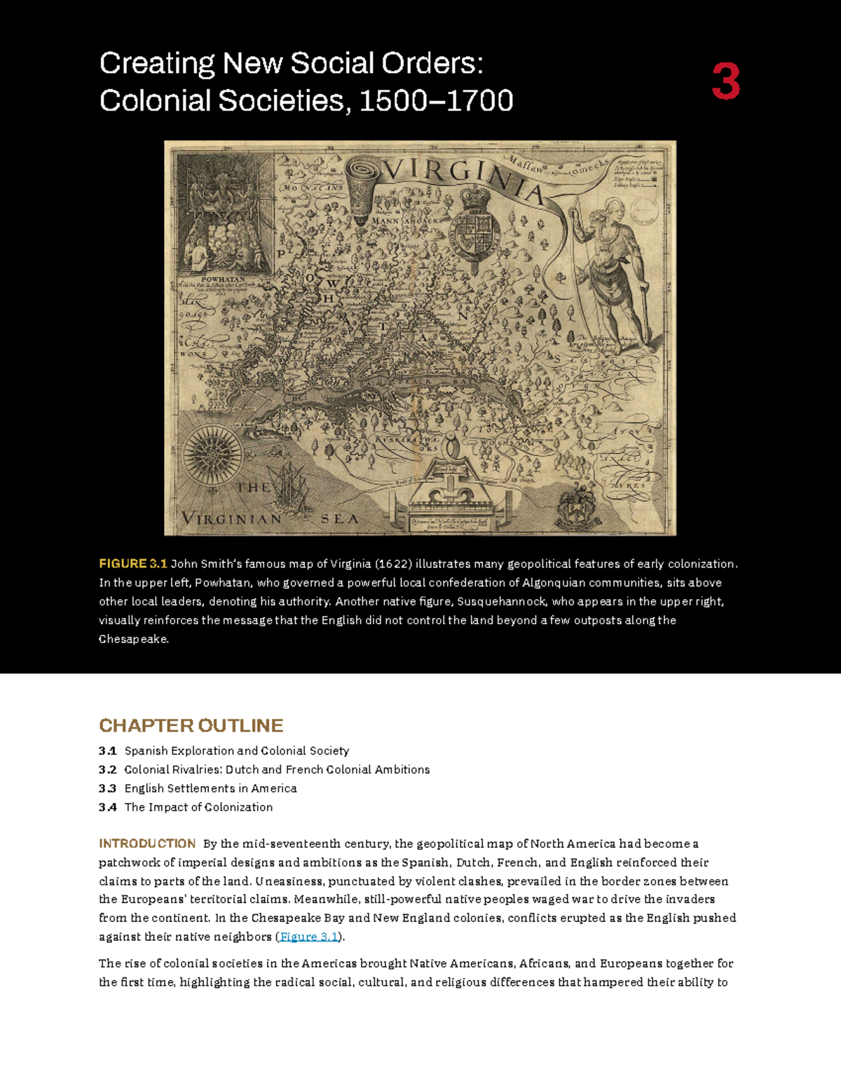 Chapter 3 - FIGURE 3 John Smith’s famous map of Virginia (1622 ...