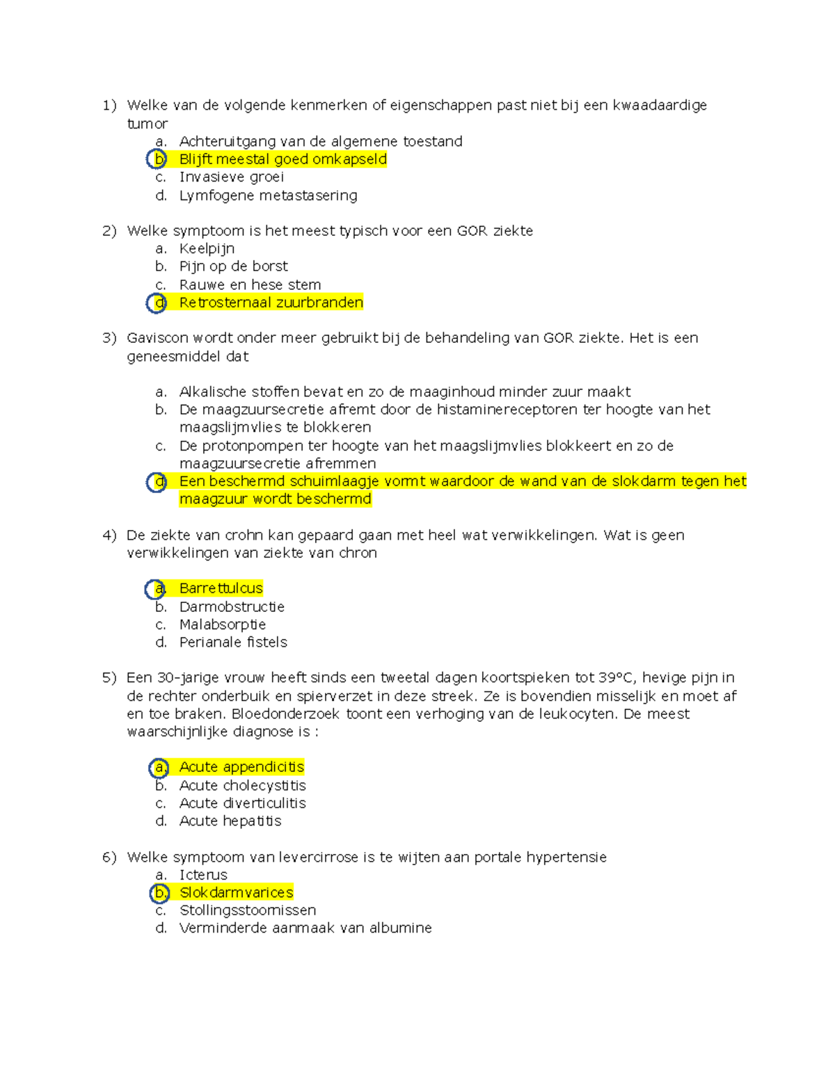 Examenvragen pathologie 1ste en 2de zit - Welke van de volgende ...