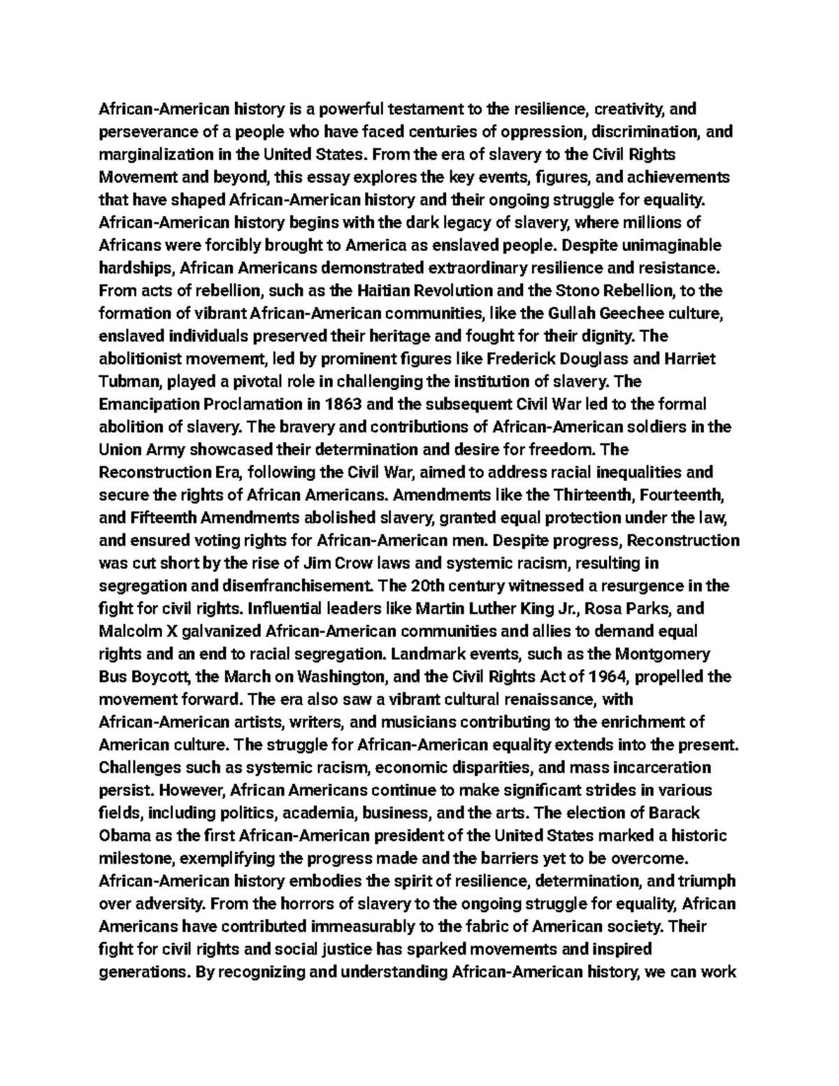 African-American History Triumphs, Struggles, and the Quest for ...