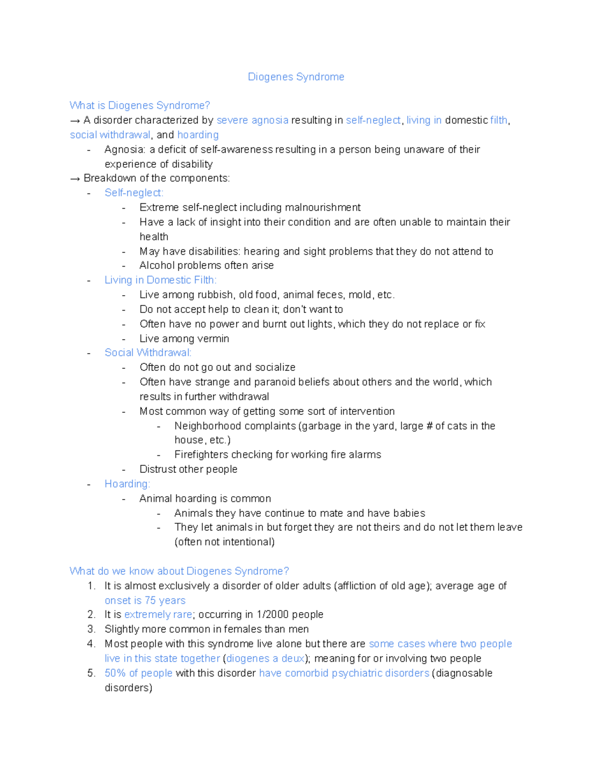 Diogenes Syndrome - Diogenes Syndrome What is Diogenes Syndrome? → A ...