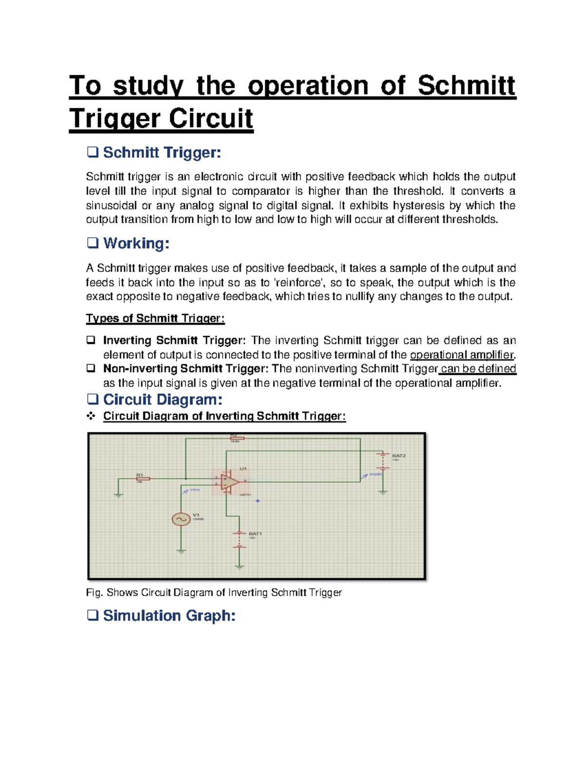 Schmitt Trigger - Warning: TT: undefined function: 32 To study the ...