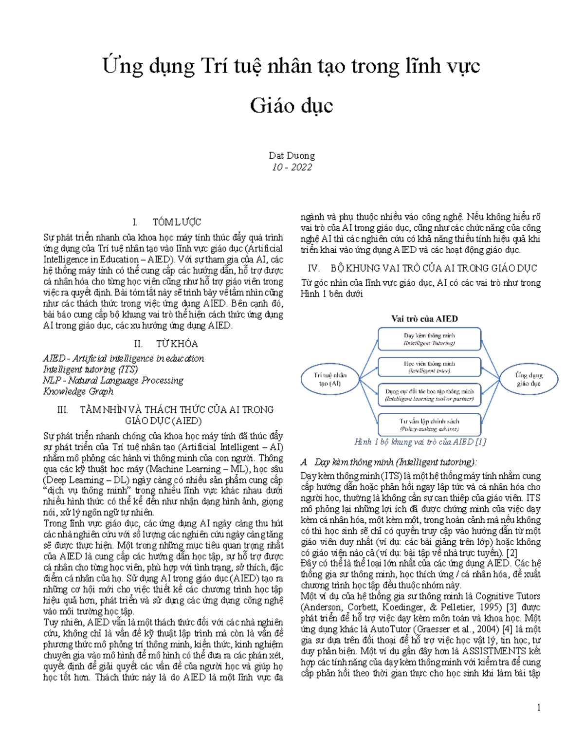 7. AIED Dat duong - gẻhgthwrahwrf - 1 Ứng dụng Trí tuệ nhân tạo trong ...