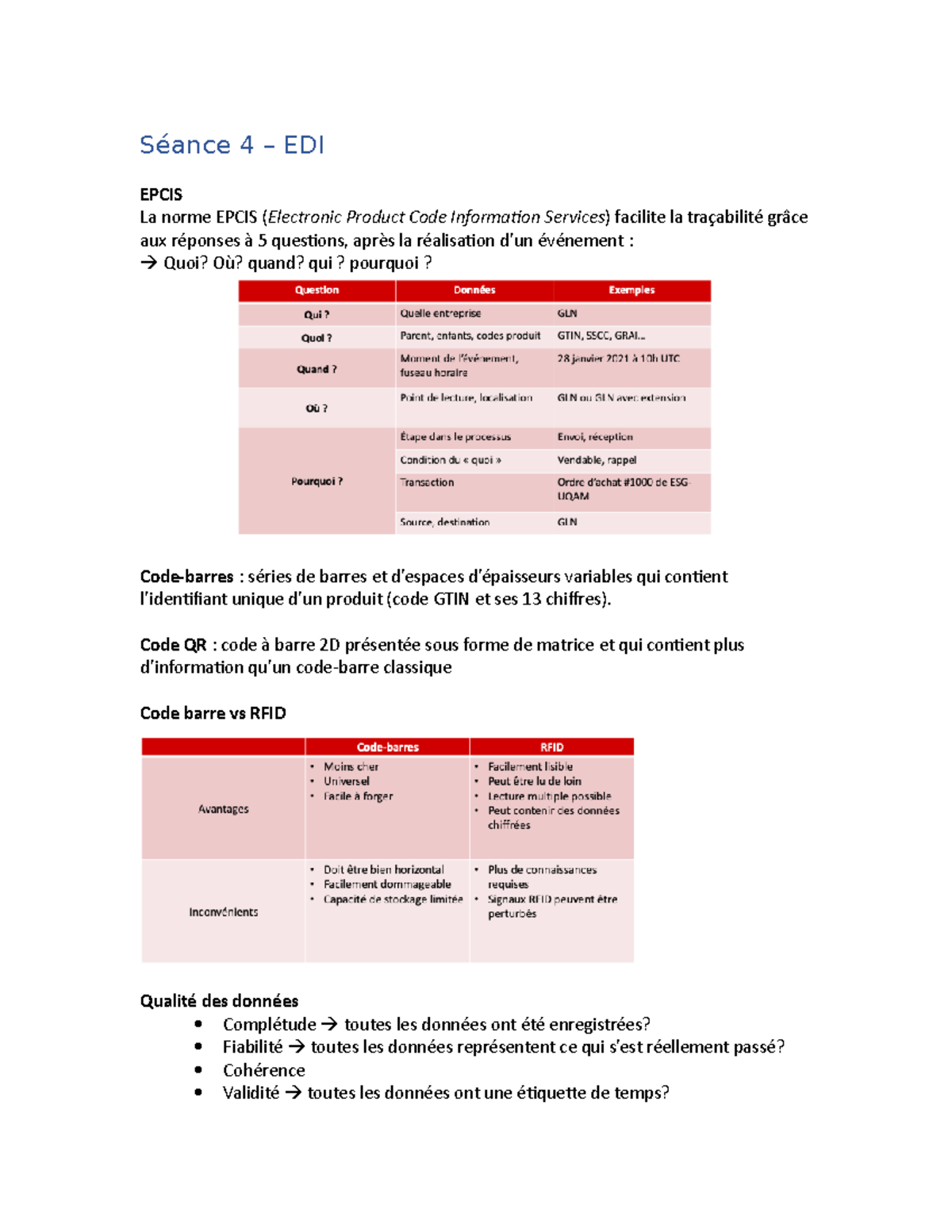Séance 4 - EDI - Séance 4 – EDI EPCIS La norme EPCIS (Electronic ...