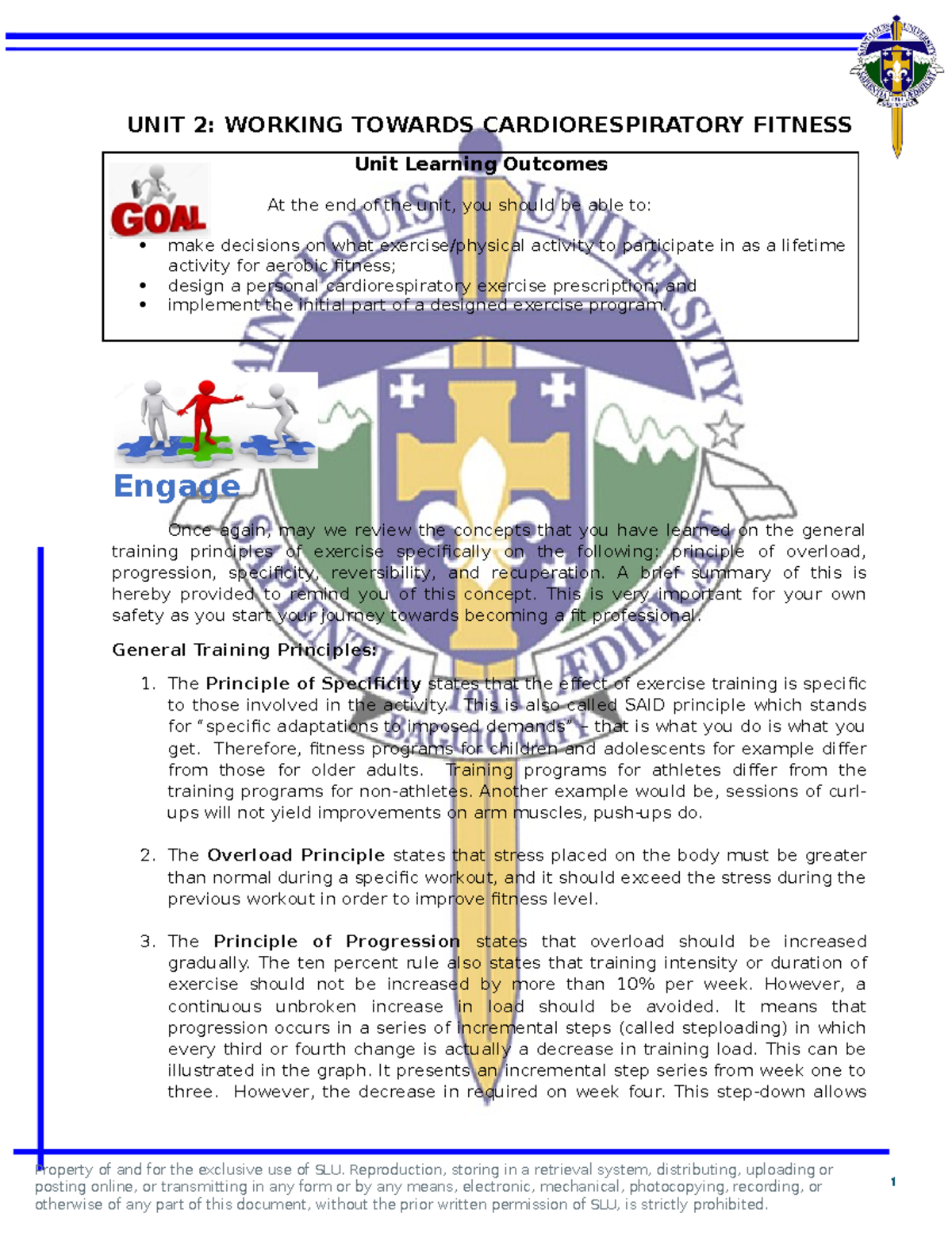 FIT HW Module -2 Unit 2 - UNIT 2: WORKING TOWARDS CARDIORESPIRATORY ...