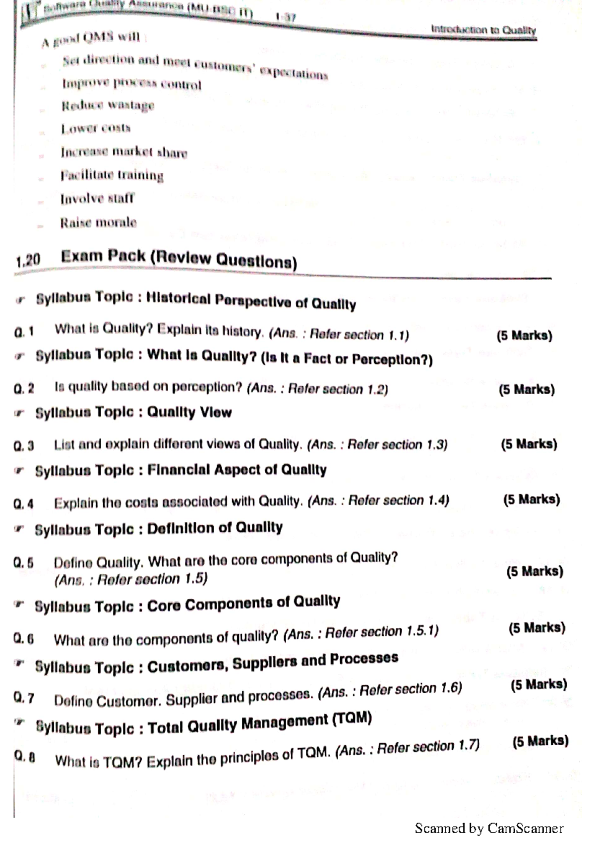 SQA UNIT1,2Questions-2 - BscIT (Information Technoogy) - Studocu