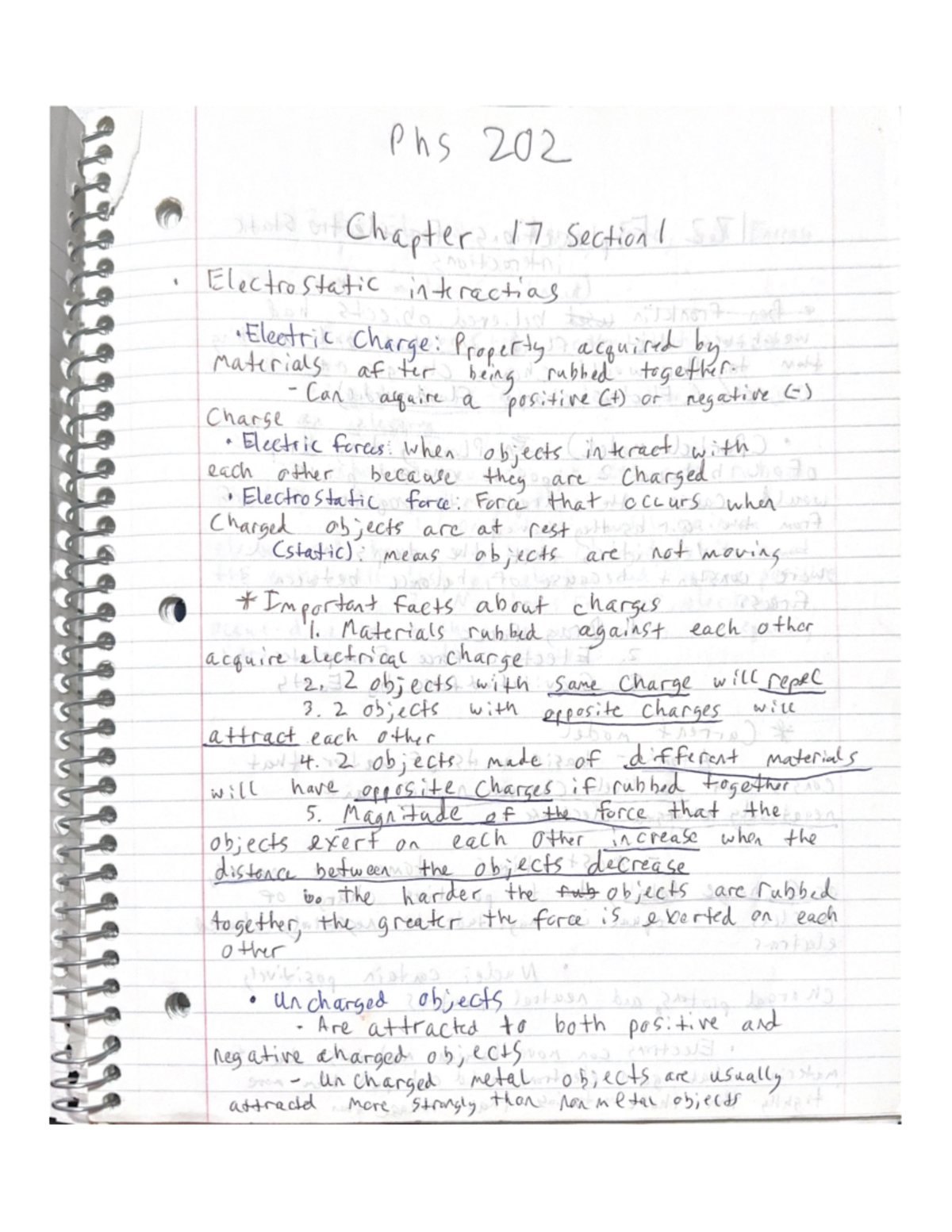 PHS 202 Page 1 - Chapter 17 notes - Phs 202 Chapter 17 Section ...