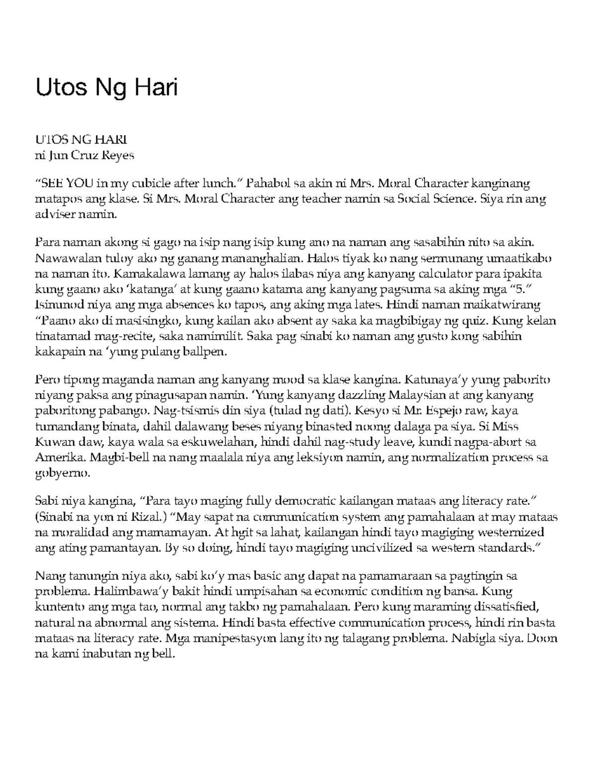 Utos Ng Hari Kamalayangkalayaan's Blog - Utos Ng Hari UTOS NG HARI ni ...