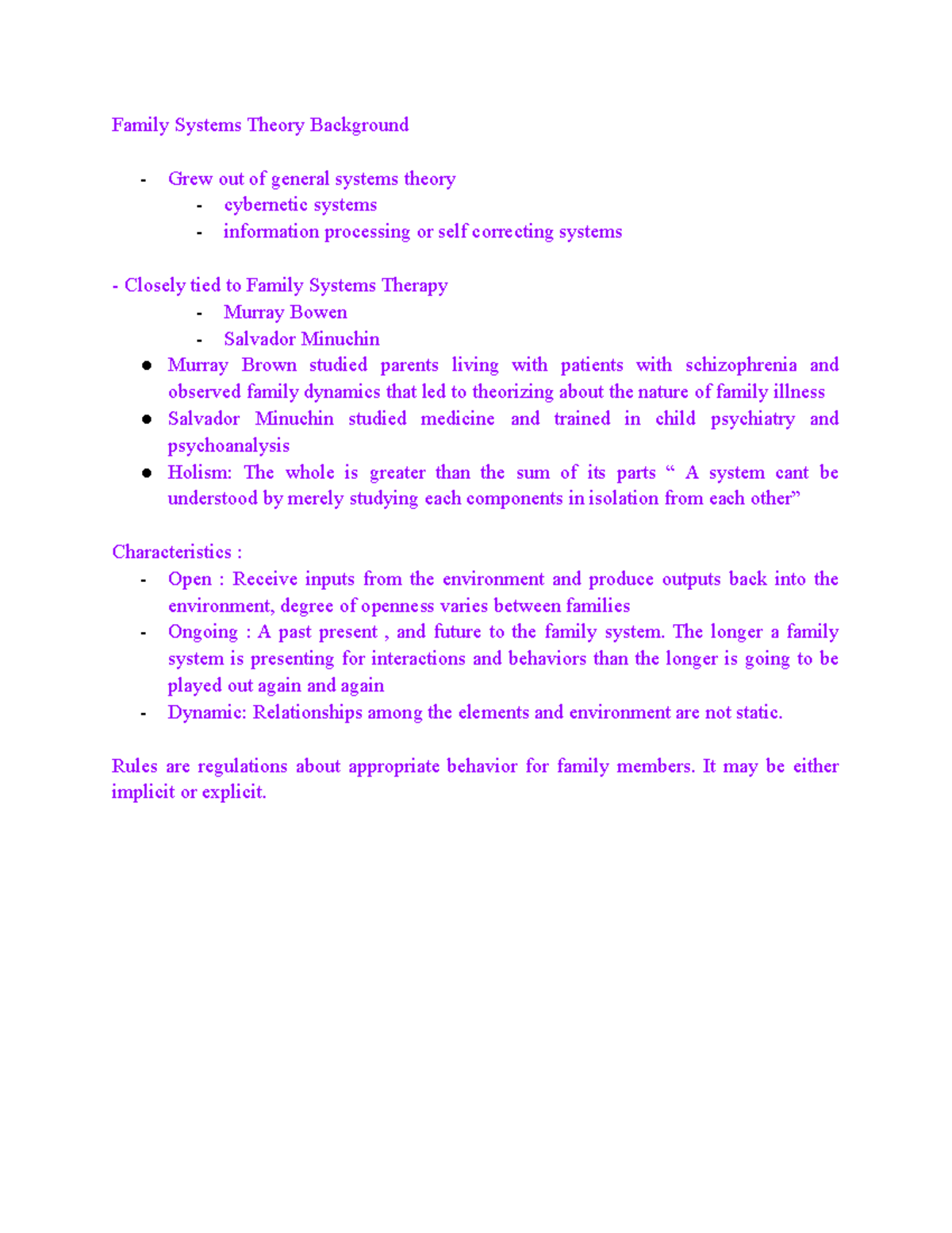 Fshd487 - Family Systems Theory Background Grew out of general systems ...