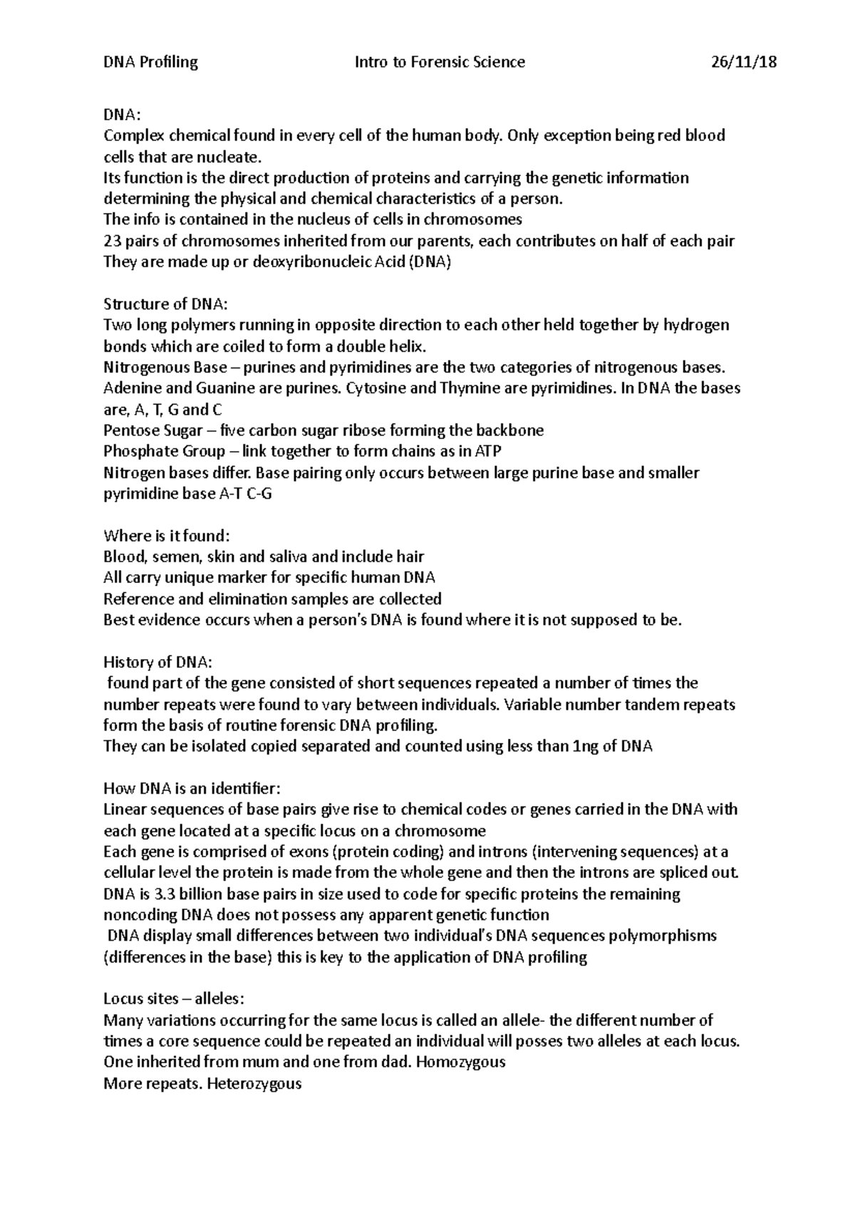DNA - DNA in forensic science - DNA Profiling Intro to Forensic Science ...