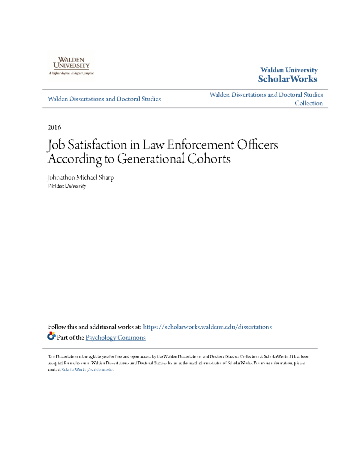 Job Satisfaction in Law Enforcement Officers According to Generat ...