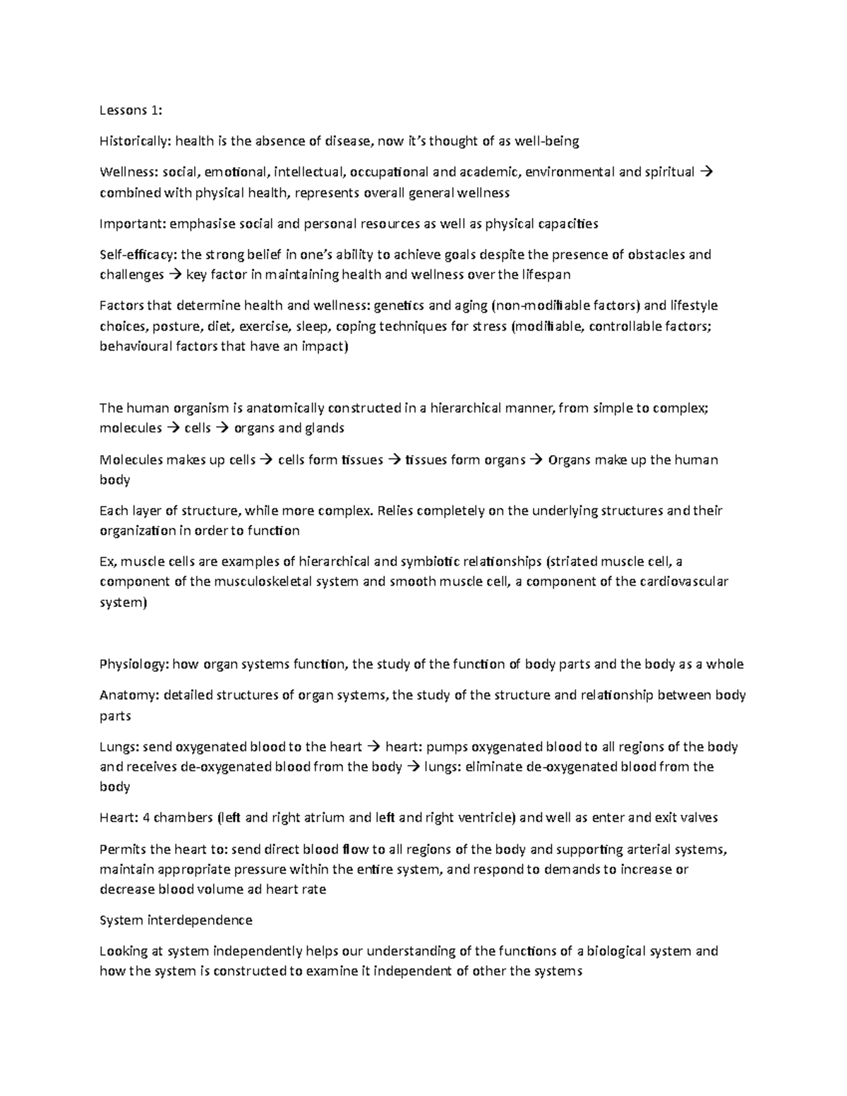 Lessons 1 and 2 - Lecture notes 1,2 - Lessons 1: Historically: health ...