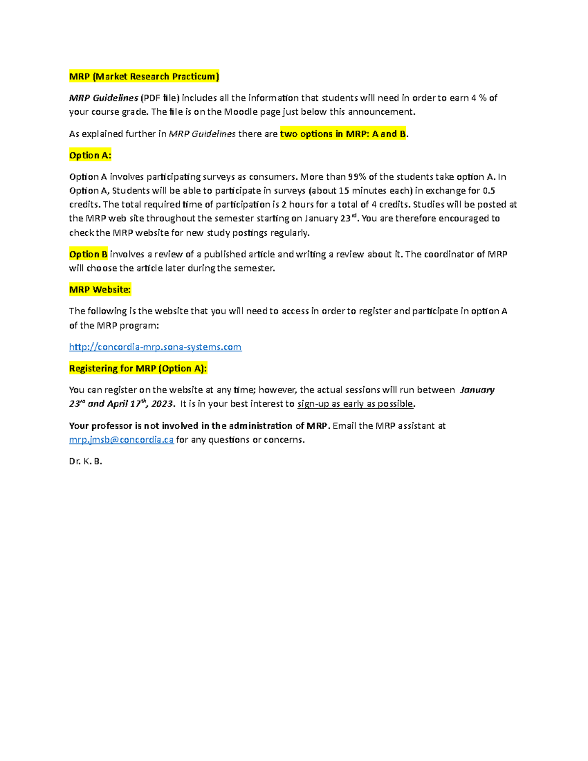 MRP Announcement Winter 2023 - MRP (Market Research Practicum) MRP ...