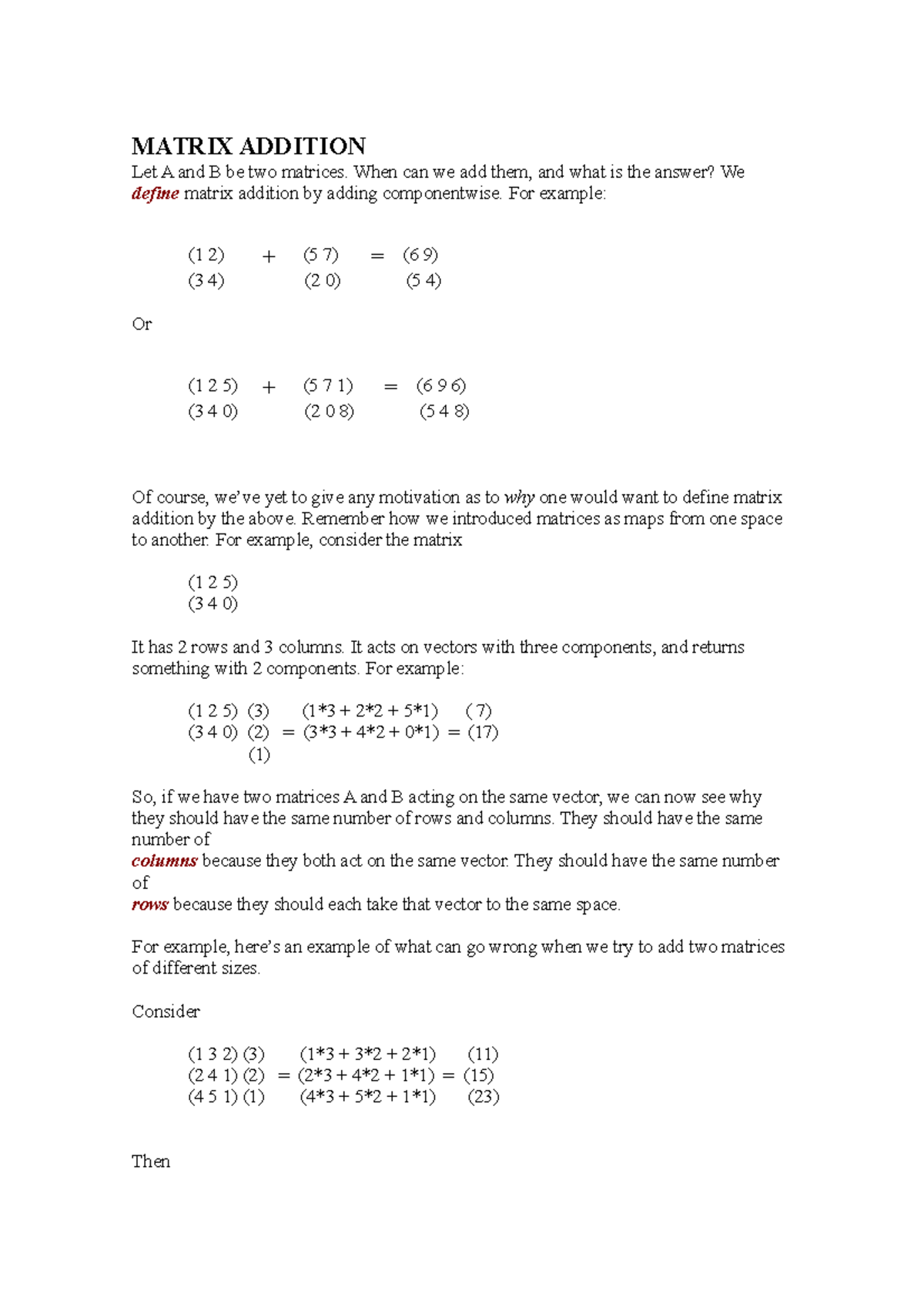 Matrix Characteristic MATRIX ADDITION Let A And B Be Two Matrices matrix-characteristic-matrix-addition-let-a-and-b-be-two-matrices
