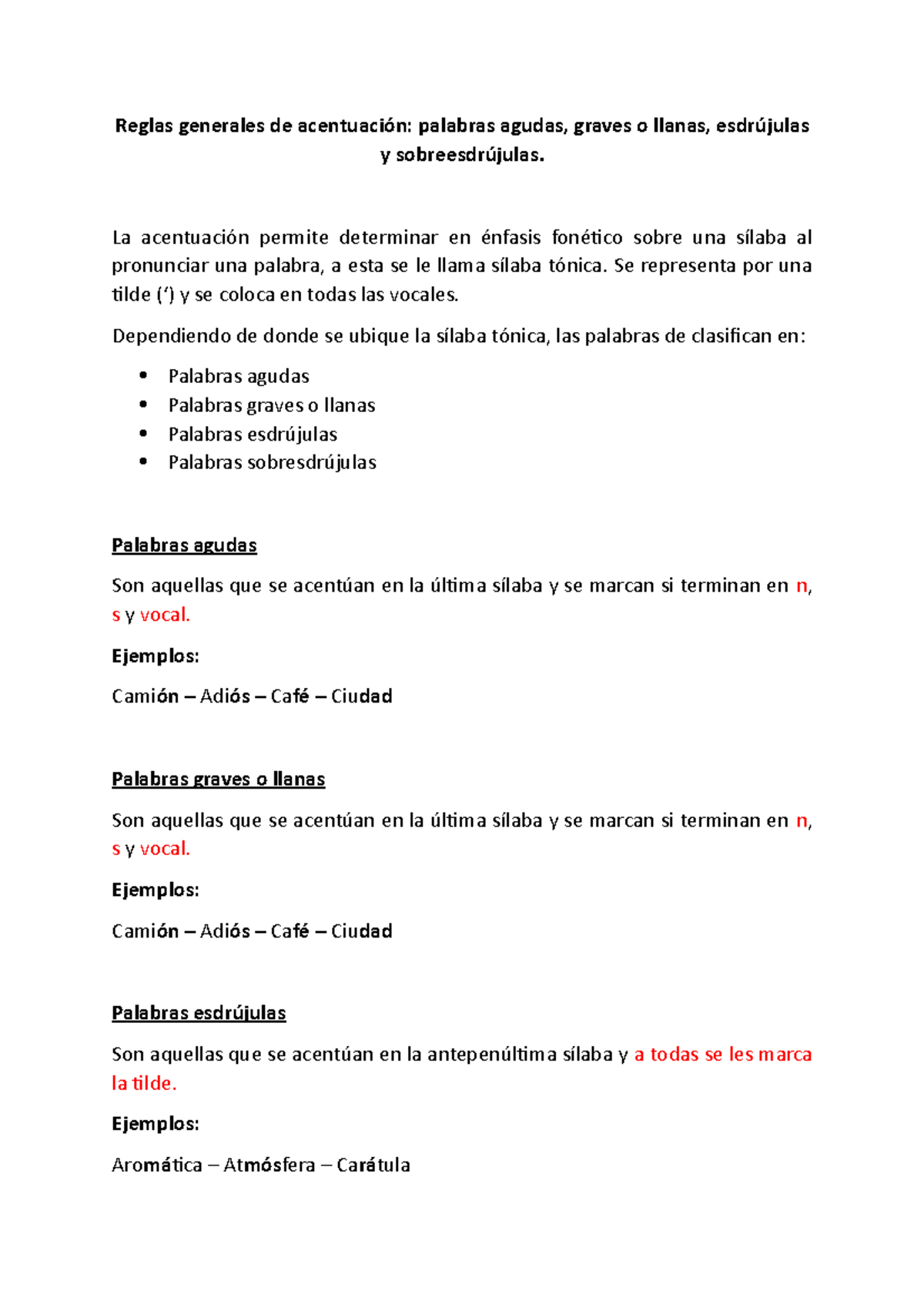 Diapositiva - reglas generales de acentuación. APS - Reglas generales ...