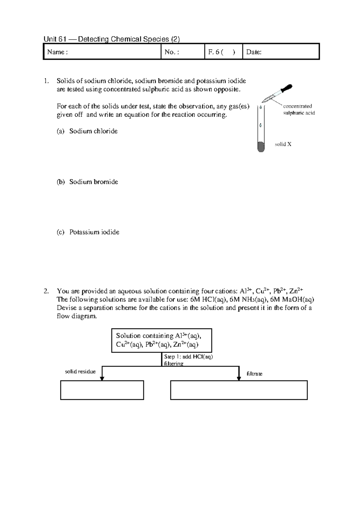 Class Handout Unit 61b - chem - Unit 61 ⎯ Detecting Chemical Species (2 ...