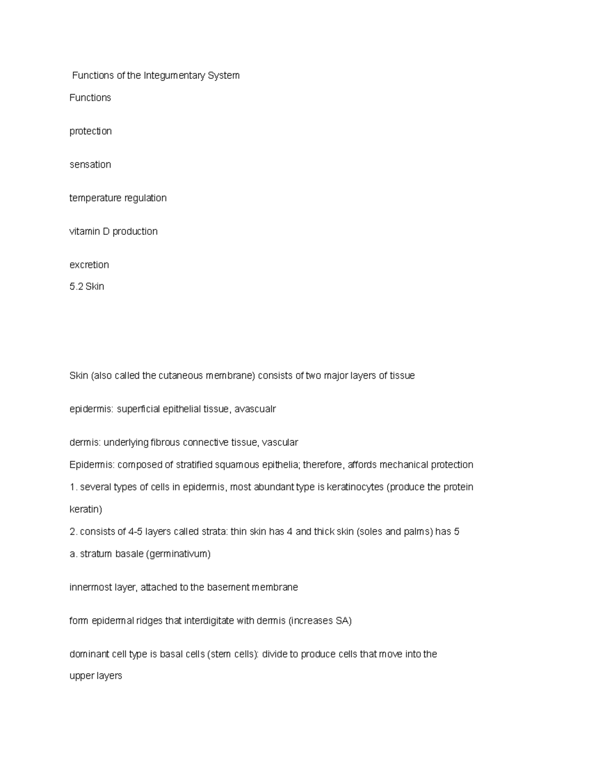 Functions of the Integumentary System - Functions of the Integumentary ...