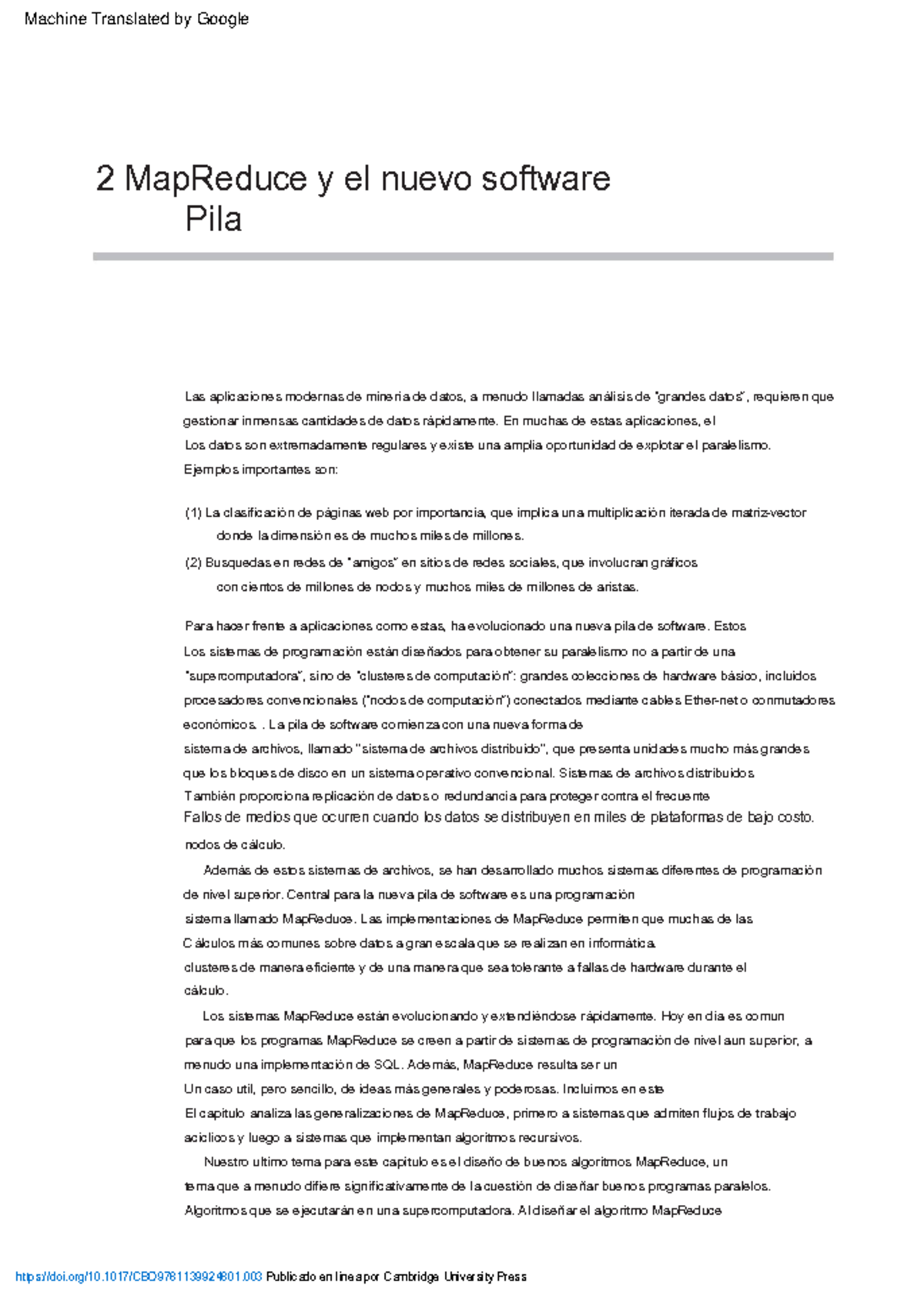 07 Cap2 mapreduce and the new software stack (ESP) - Las aplicaciones modernas de minería de ...