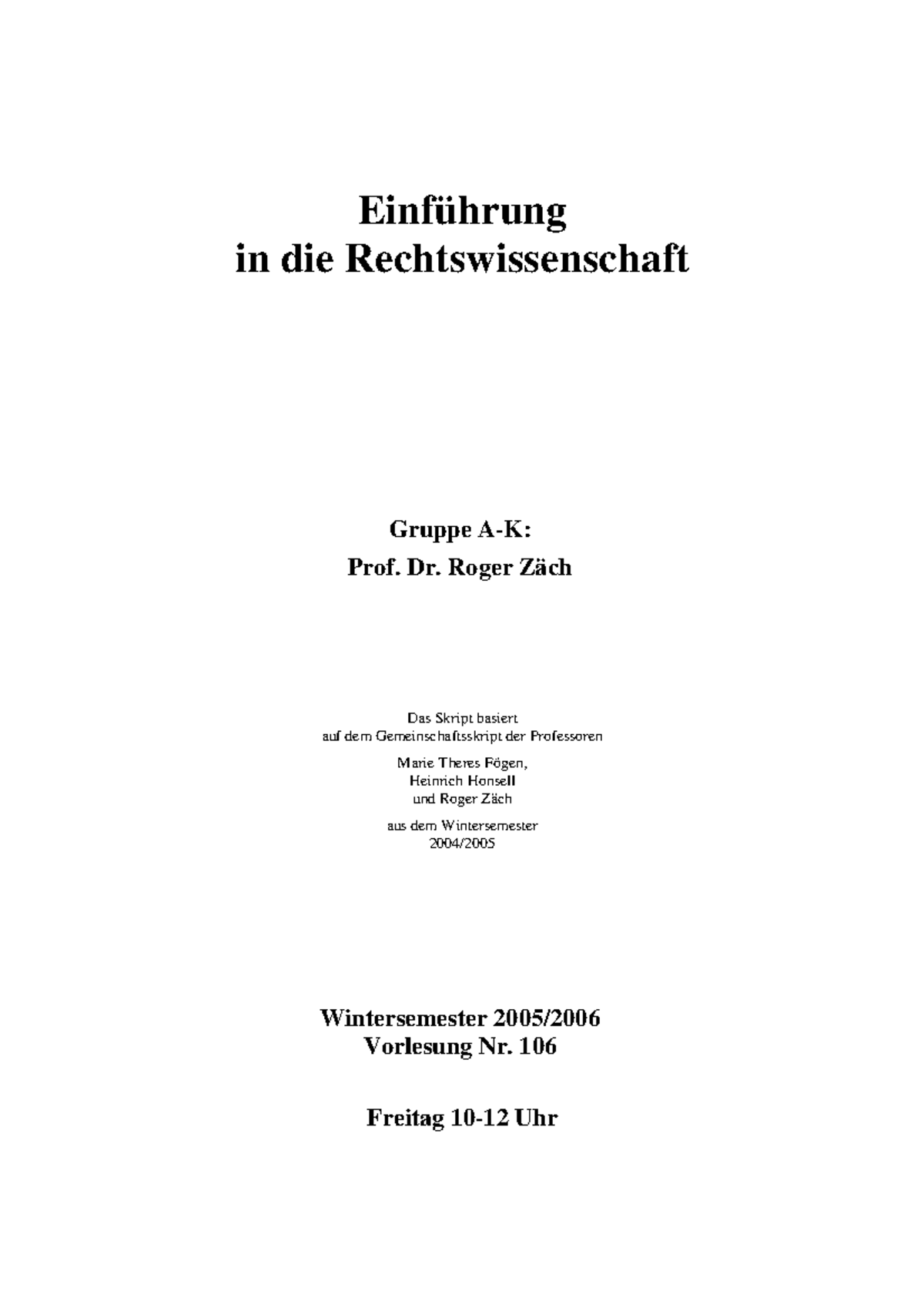 Skript 05 06 - Einführung in das Recht. - Einführung in die ...