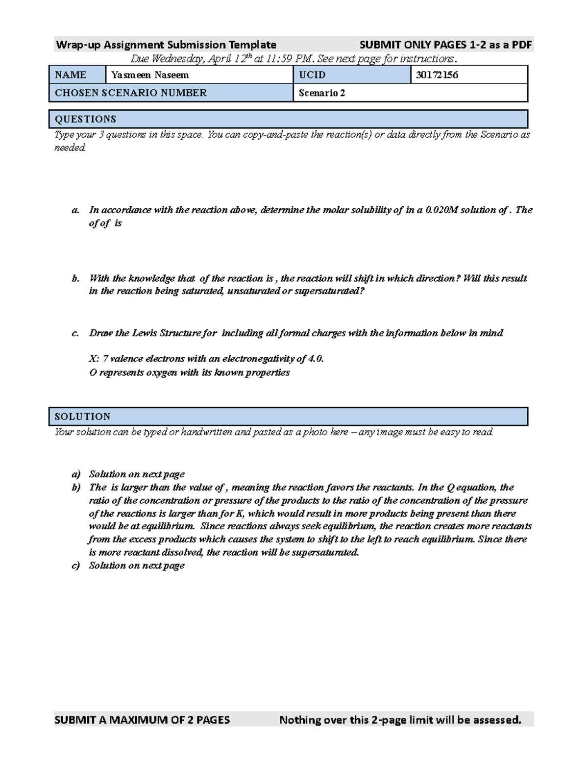 209 W23 - Wrap-up Assignment (Scenario 3 corrected) - Wrap-up Assignment Submission Template ...