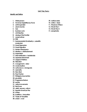 Unit 7 Apush Key Concepts - Period 7 - 1890- Topics and Learning Key ...