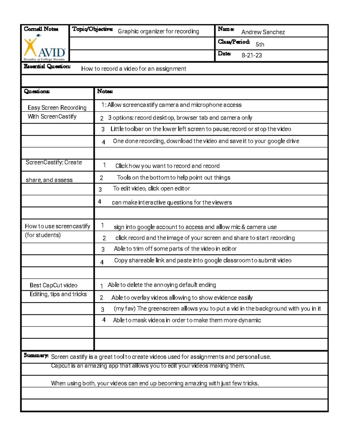 Kami Export - Andrew Sanchez Gomez - Cornell Notes Template 2023-24 ...