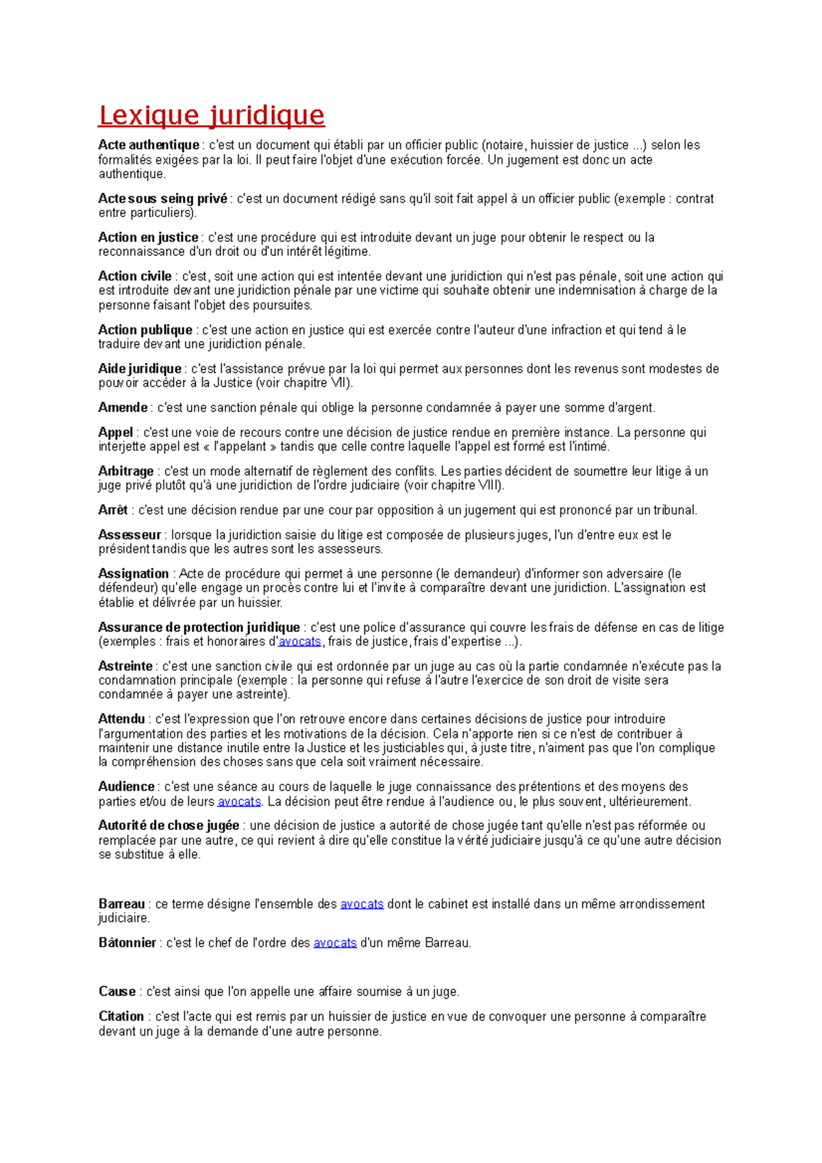 Lexique juridique - Lexique juridique Acte authentique : c'est un ...
