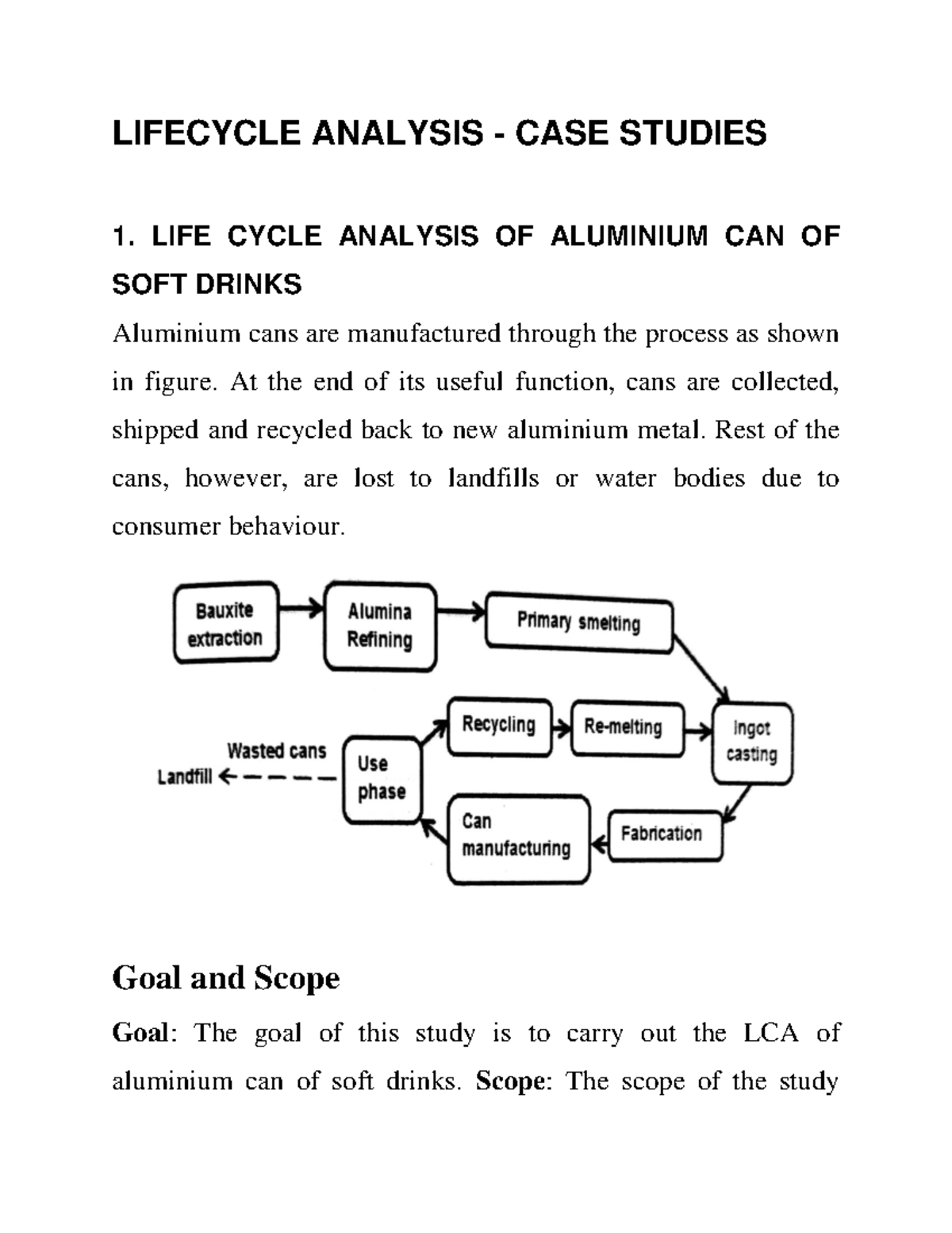 Lifecycle Analysis - case studies - LIFECYCLE ANALYSIS - CASE STUDIES 1 ...