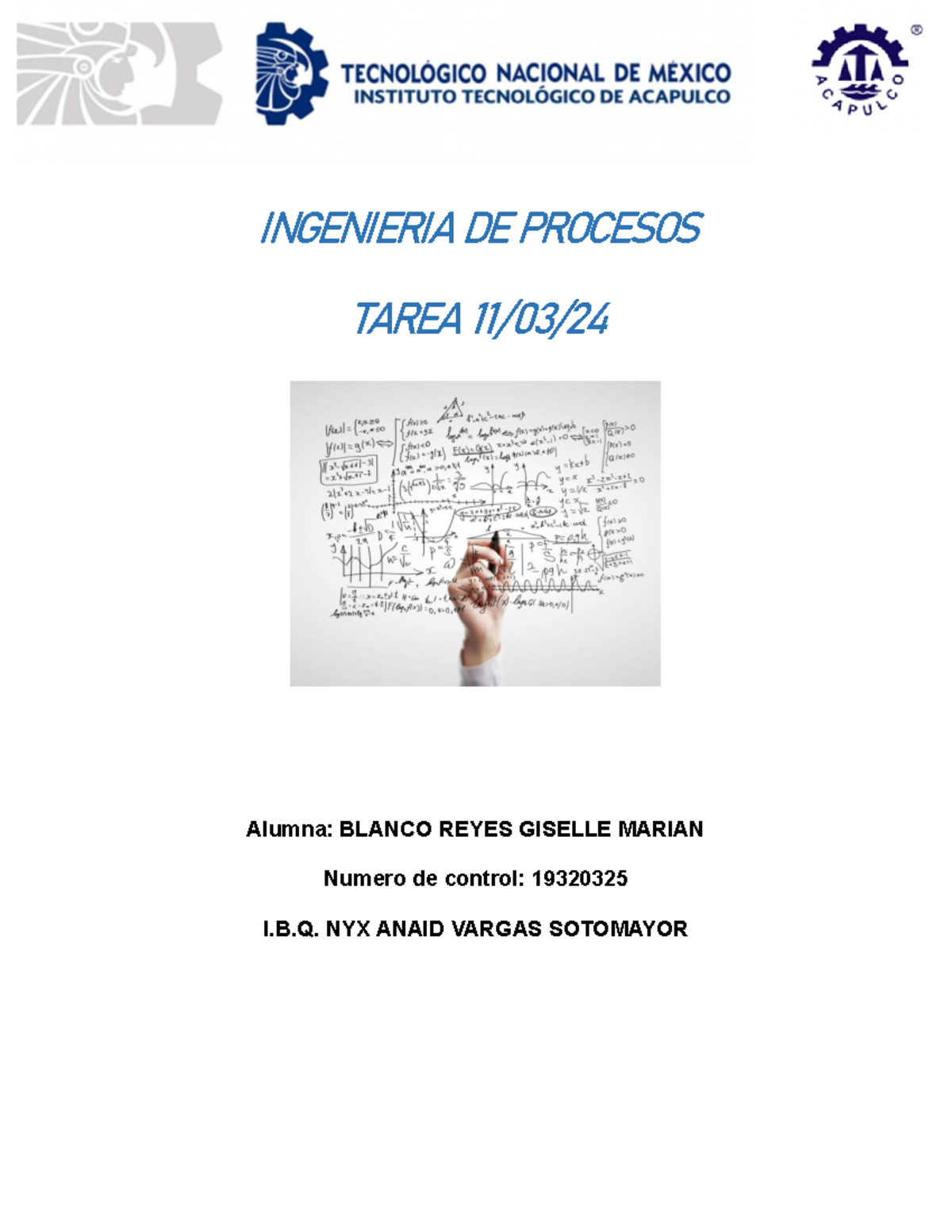 Tarea Procesos Modelos MAT Giselle IB1 - INGENIERIA DE PROCESOS TAREA ...