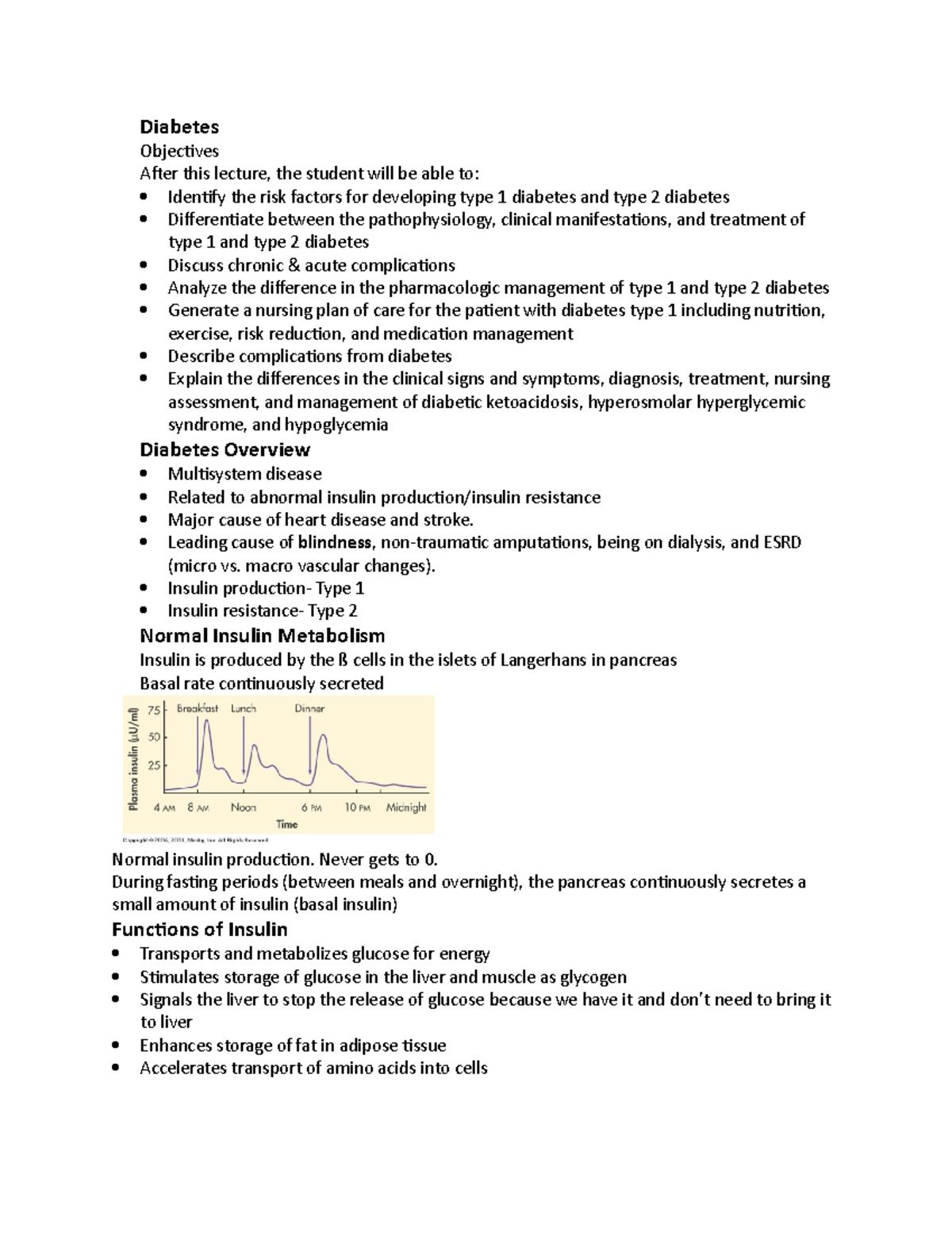 Diabetes- DKA, HHS, and medications - Diabetes Objectives After this ...