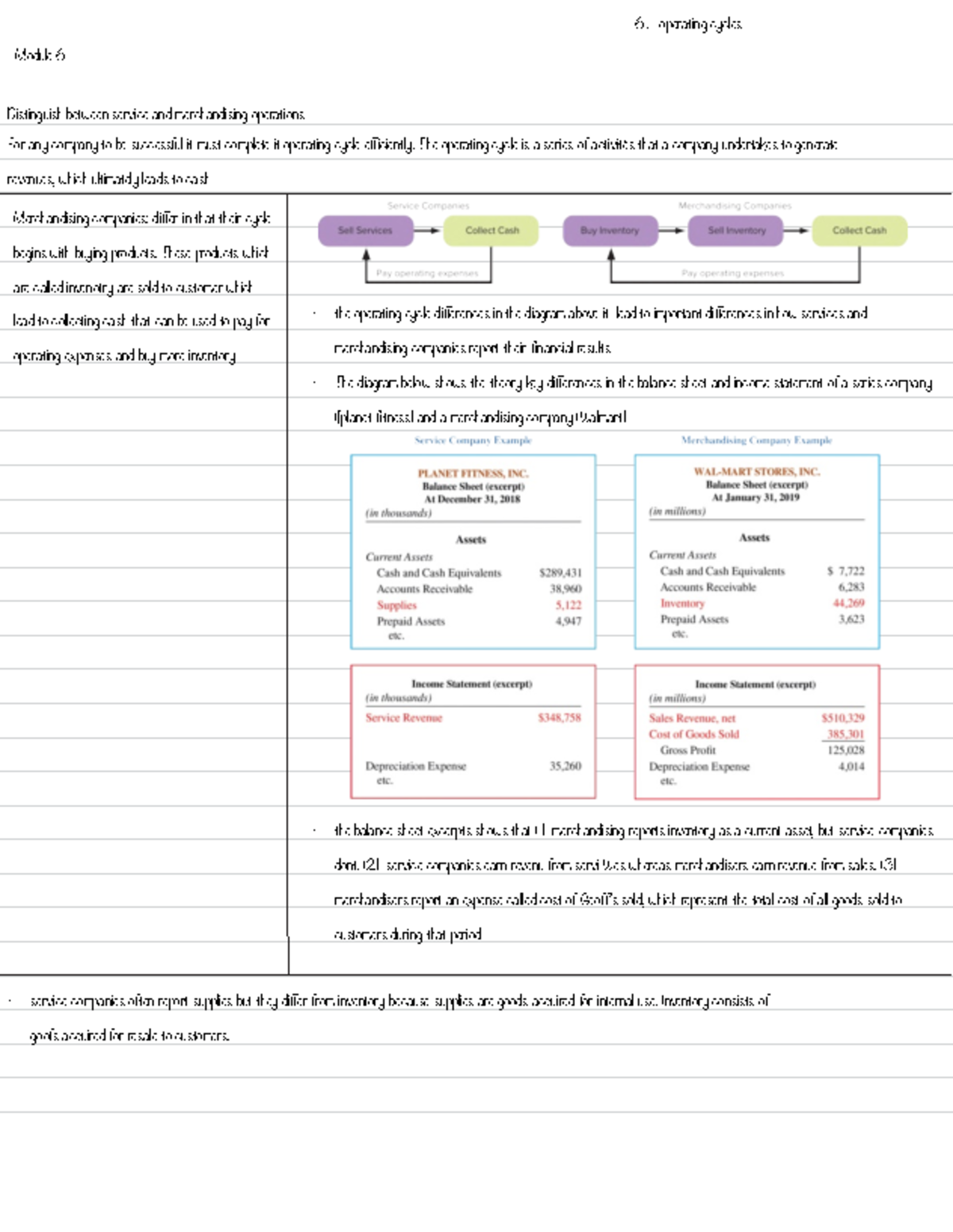 Comm 201 (Accounting) 6.1 - Module 6 Distinguish between service and ...