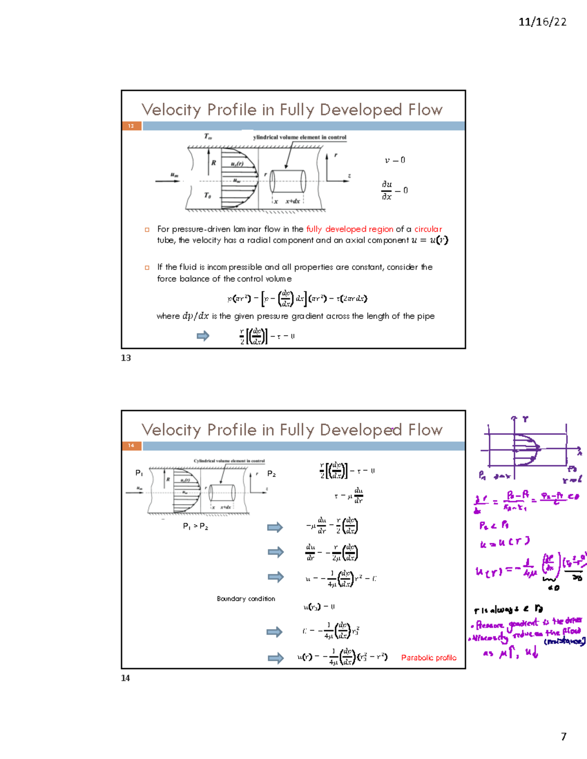 Pt3 Lecture 22 Internal Flow Part 1 - Velocity Profile in Fully ...