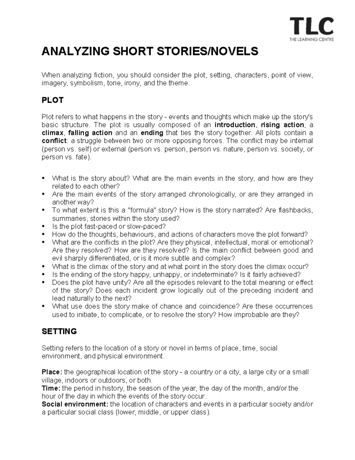 Analyzing Short Stories ANALYZING SHORT STORIES NOVELS When Analyzing analyzing-short-stories-analyzing-short-stories-novels-when-analyzing