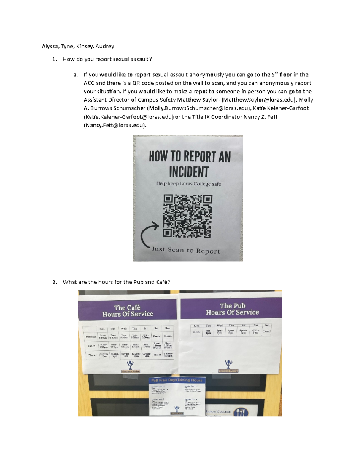 Scavengerhunt - homework - Alyssa, Tyne, Kinsey, Audrey How do you ...