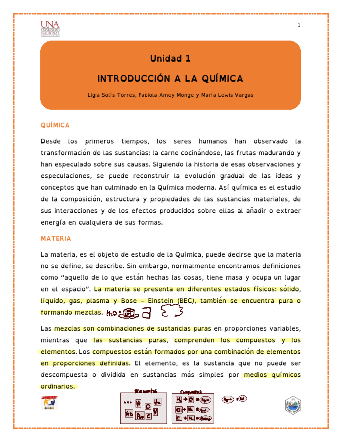 Introducción A La Química・Material de lectura para estudio de la Unidad ...