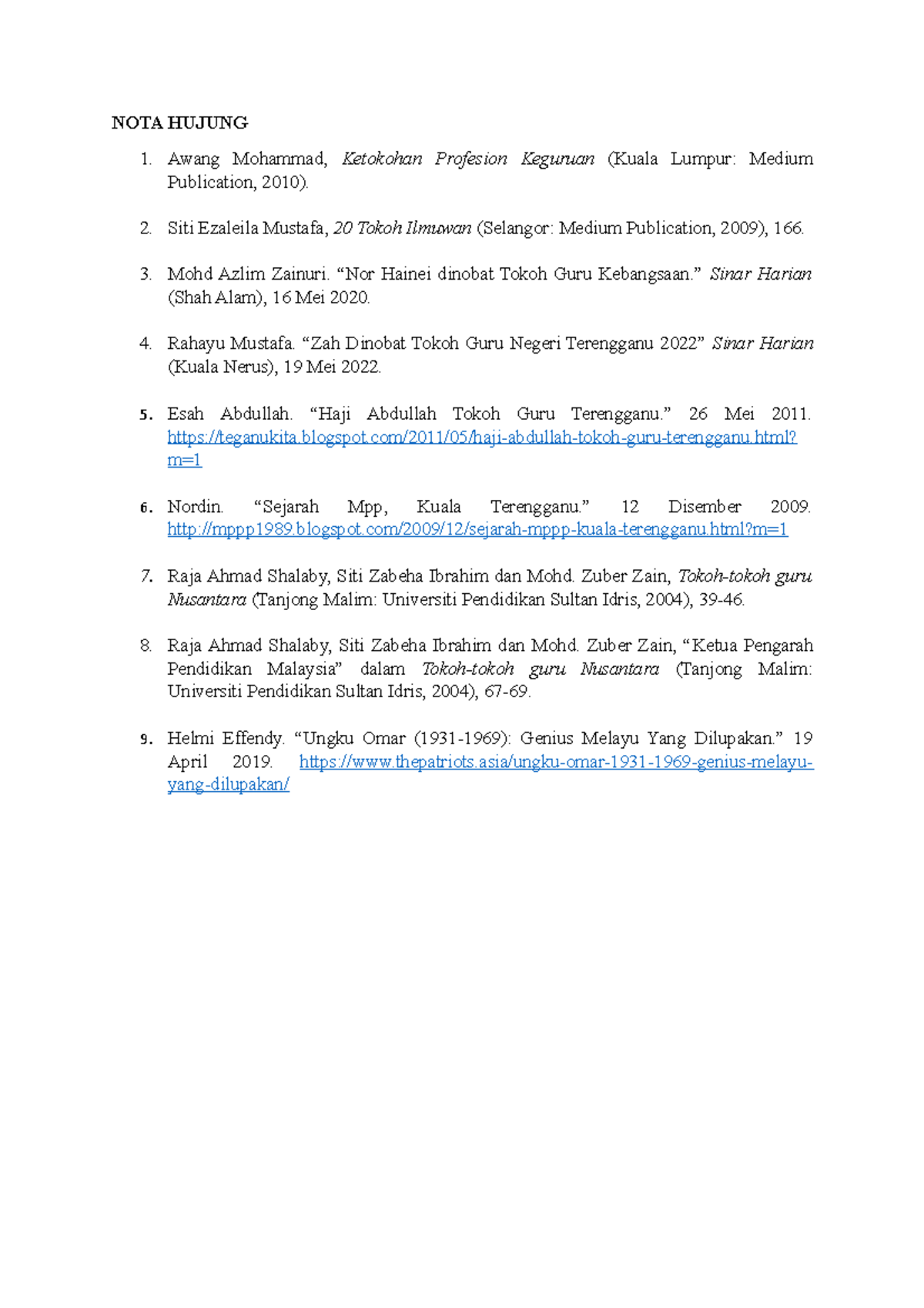 NOTA Hujung - kerja kursus sejarah - NOTA HUJUNG Awang Mohammad ...
