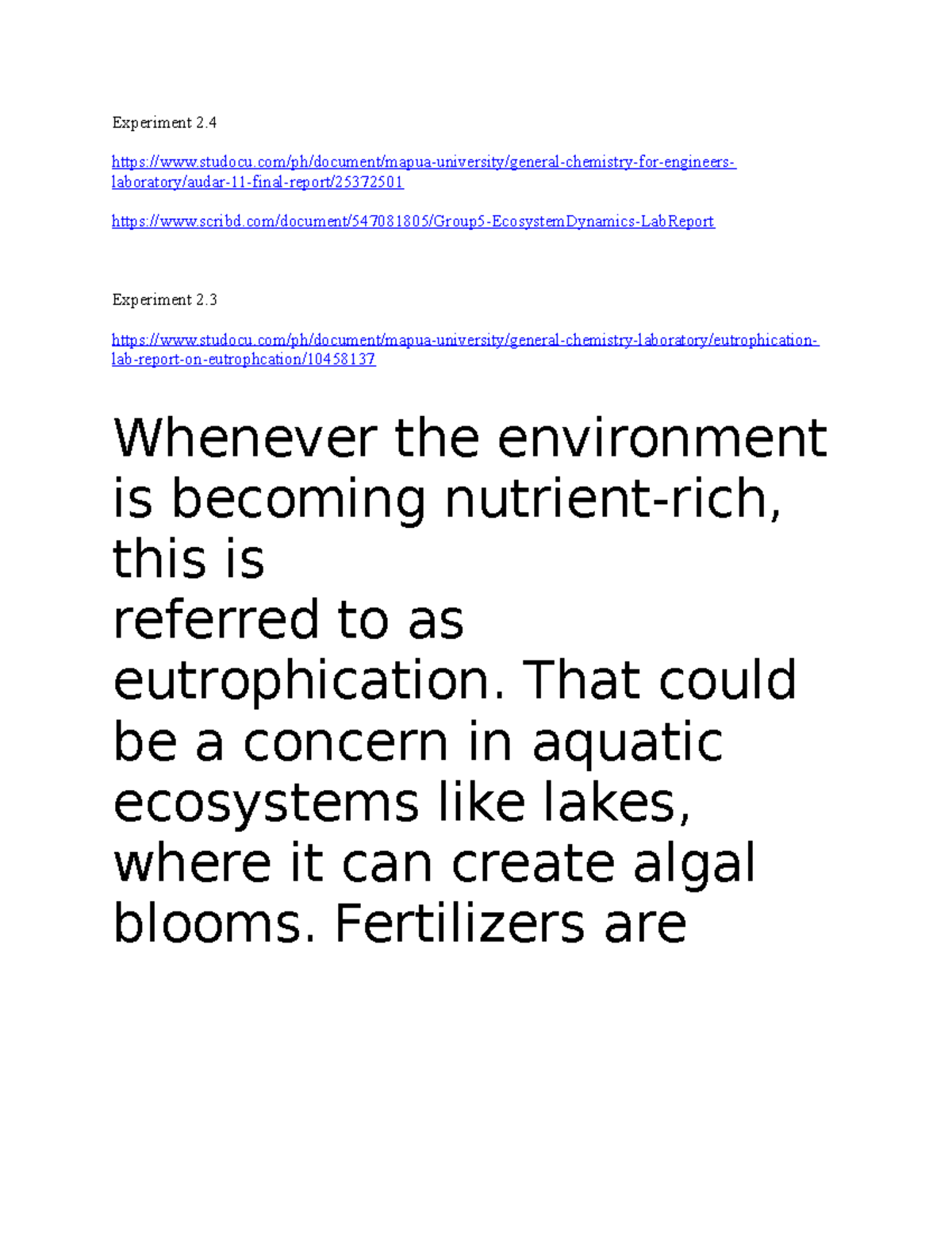 Experiment 2 - gfrgrg re gerg reg ergerg regerg - Experiment 2. - Studocu